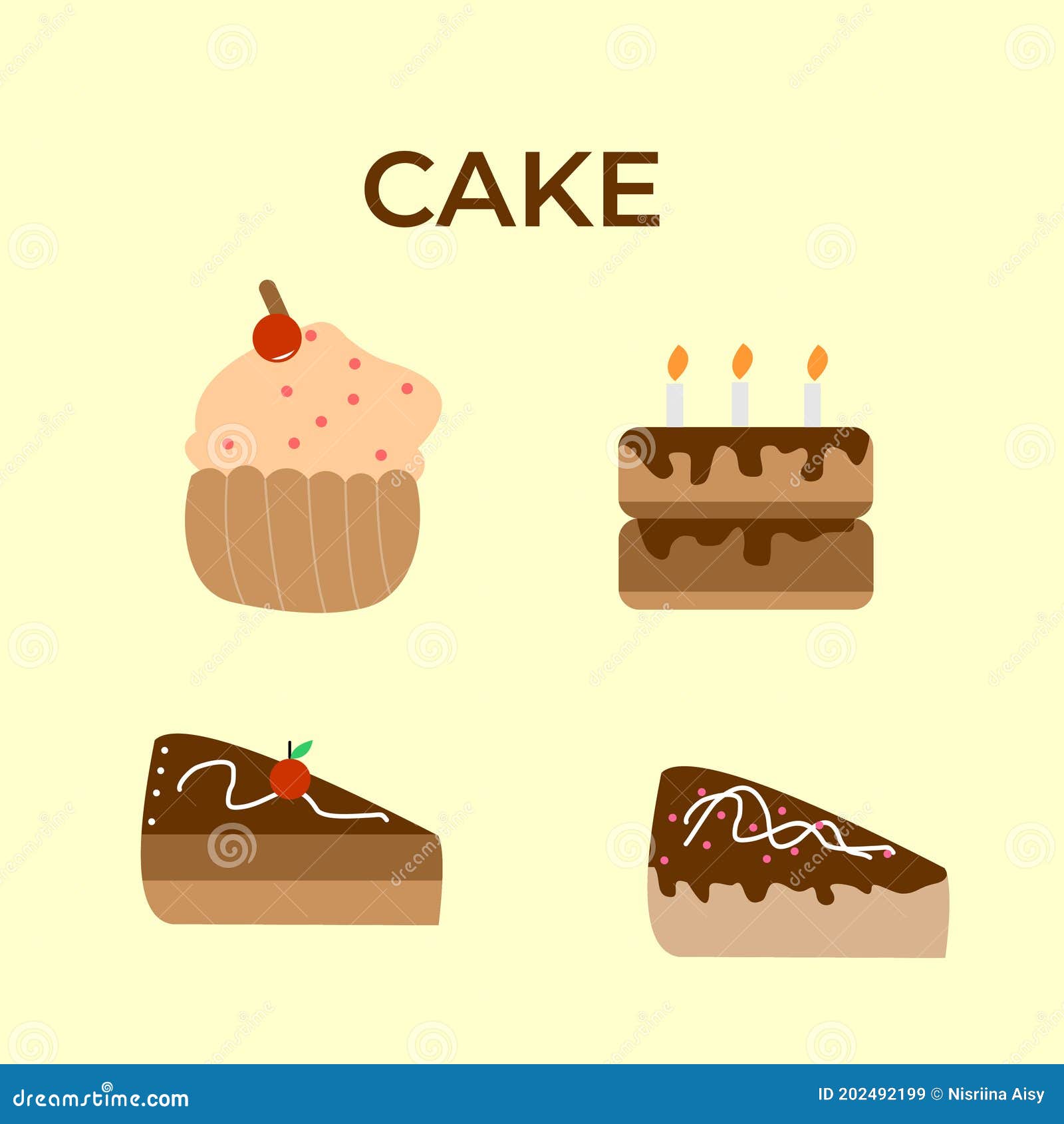 Cartoon Illustration of a Very Delicious Cake Stock Vector ...