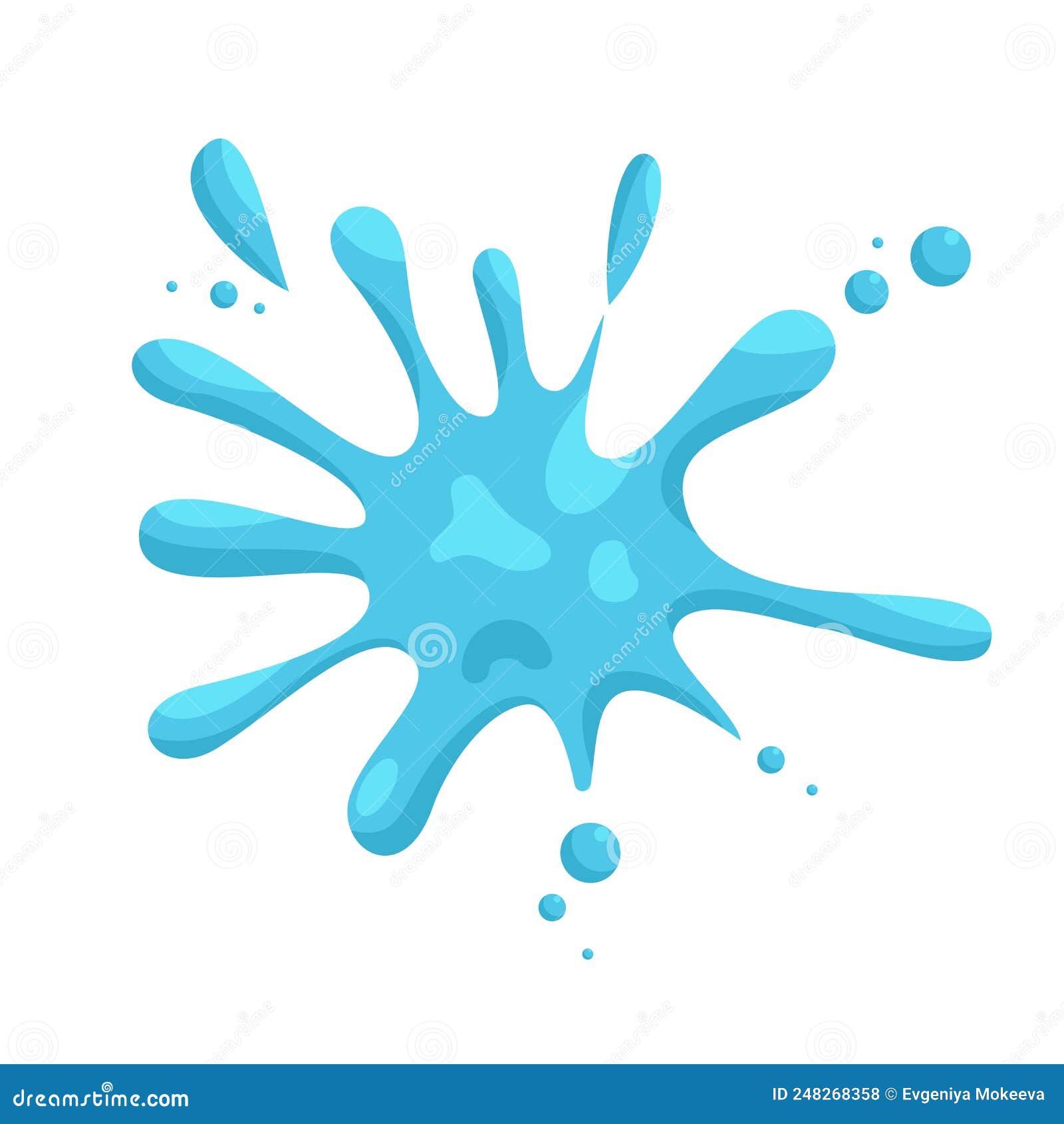 Cartoon Illustration with Water Splash and Drops Stock Vector ...