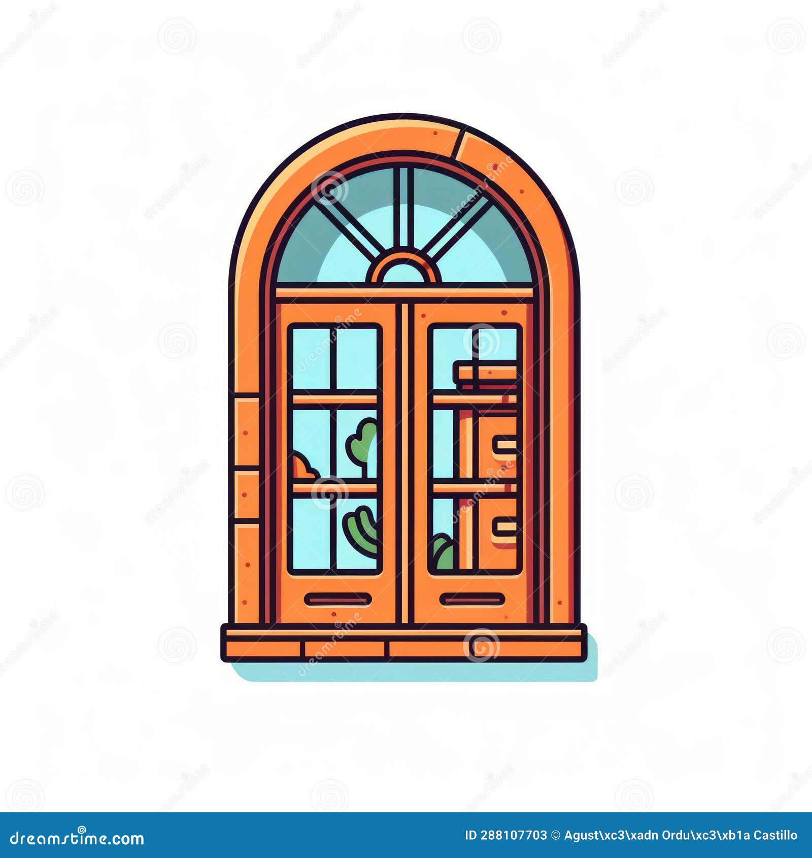 Cartoon Illustration of a Window. Stock Illustration - Illustration of ...