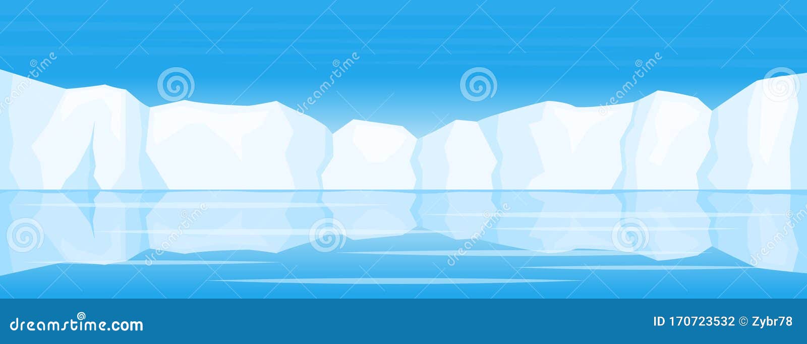 Winter Arctic Ice Landscape Stock Vector - Illustration of background ...