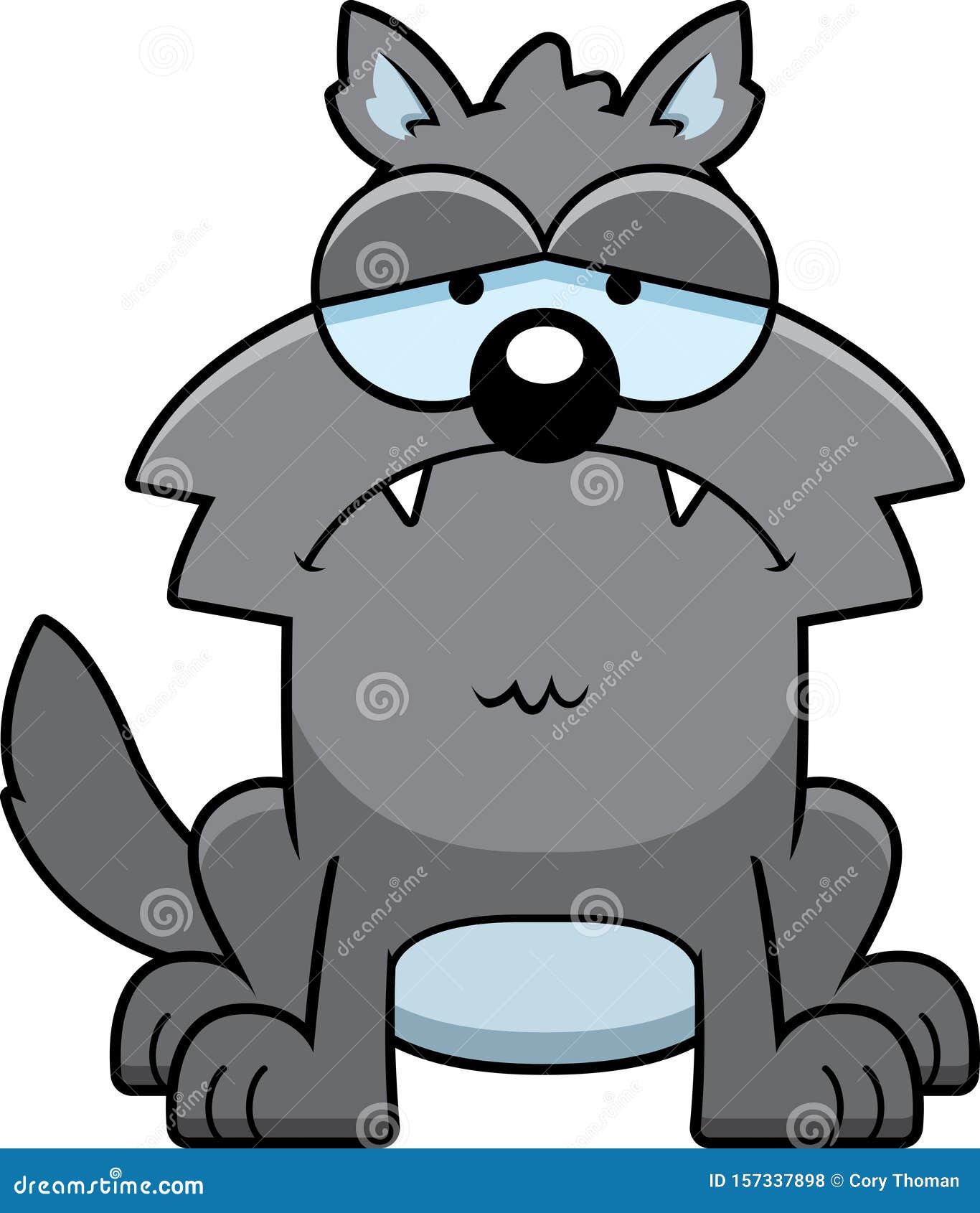 Depressed Little Wolf stock vector. Illustration of graphic - 157337898