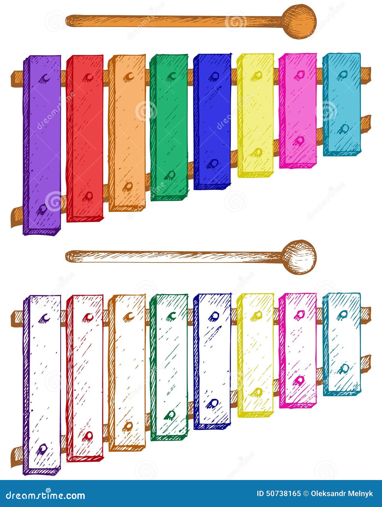 Cartoon Illustration of Xylophone Stock Vector - Illustration of ...