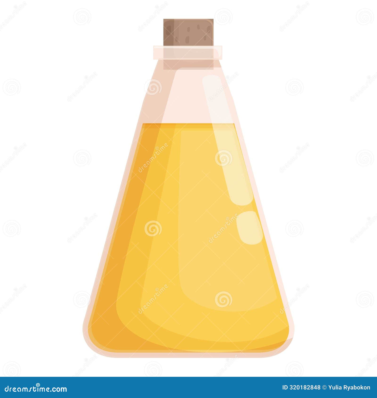 Cartoon Illustration of Yellow Liquid in a Bottle Stock Vector ...