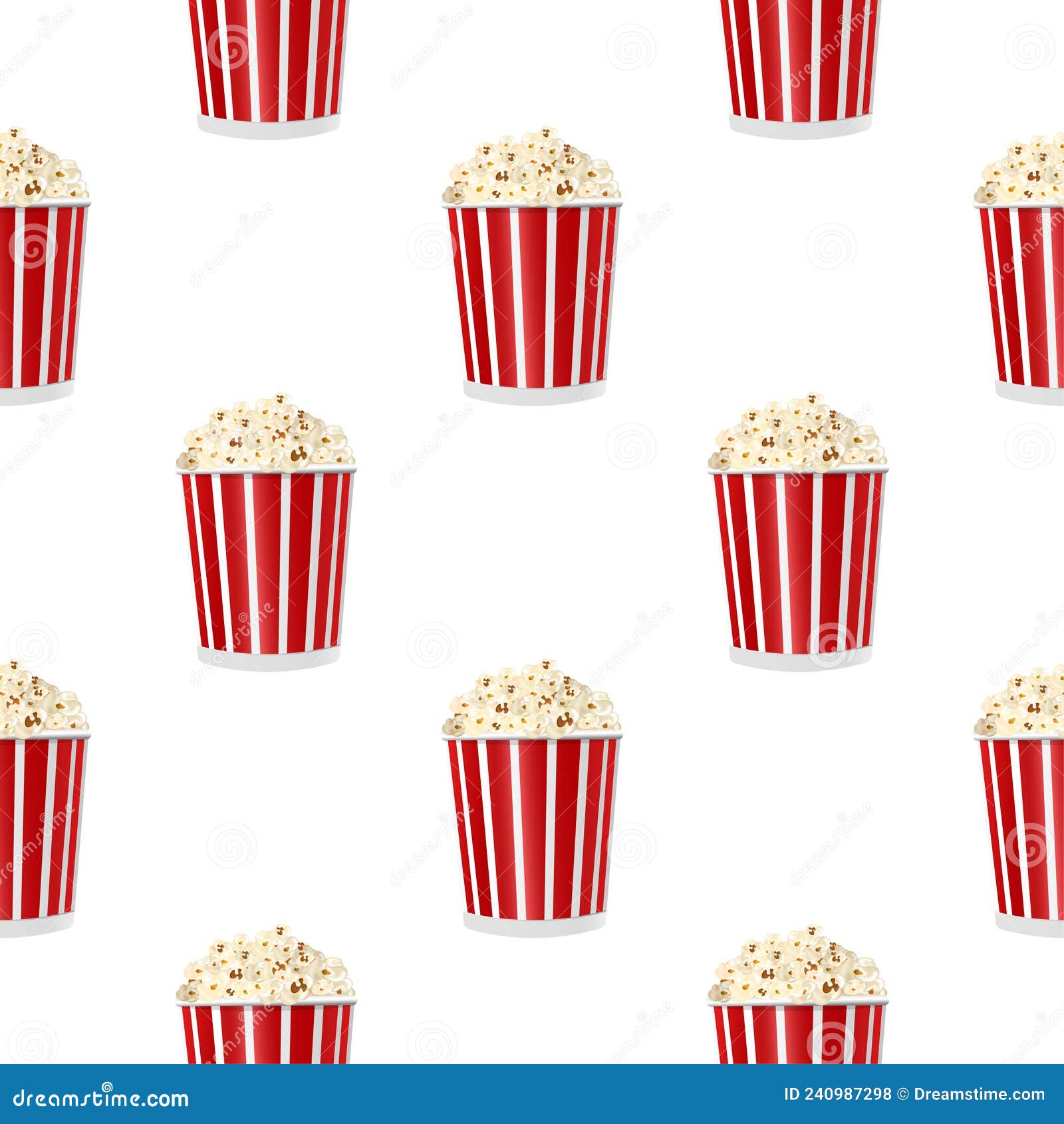 Cartoon Illustration with Yellow Popcorn Pattern on White Background ...