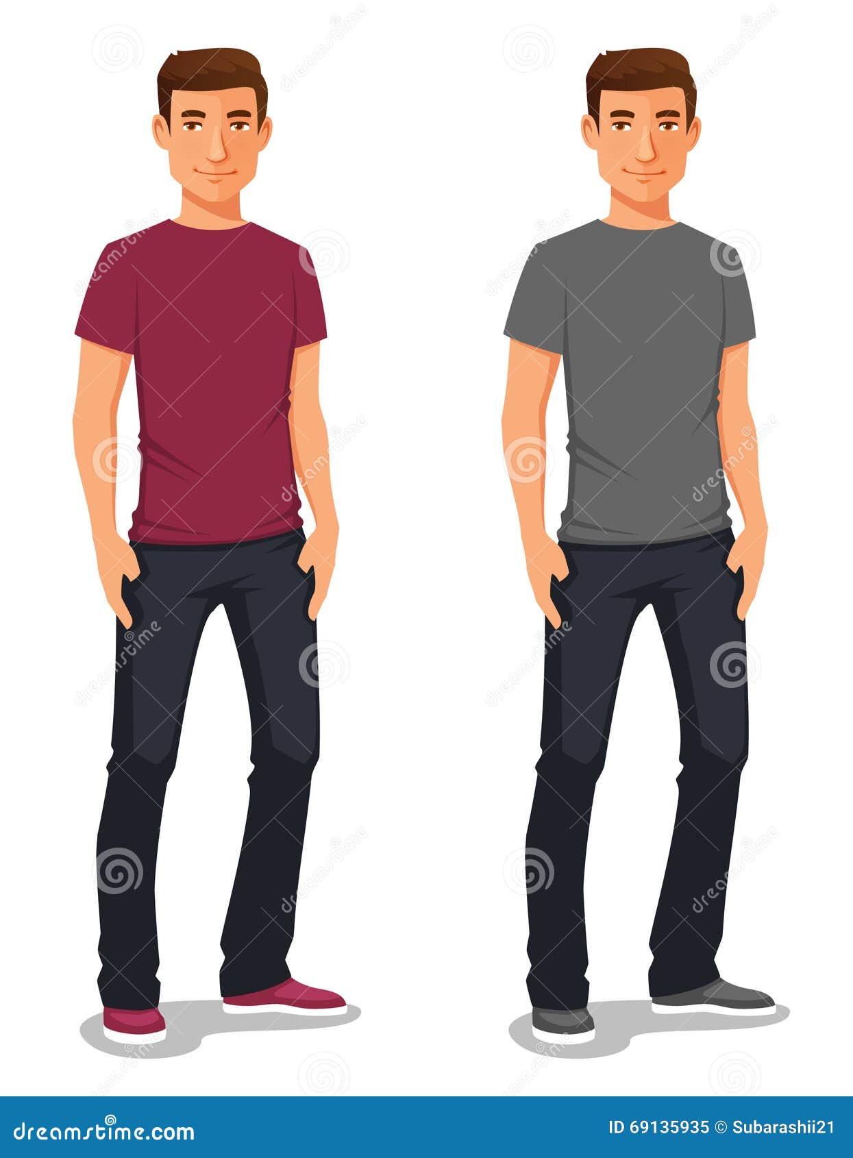 Cartoon Illustration of a Young Man in Casual Clothes Stock Vector ... Cartoon Illustration of a Young Man in Casual Clothes Stock Vector ...