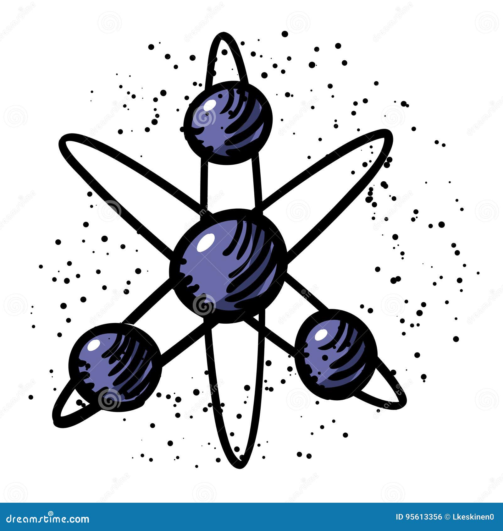 Cartoon Image of Atom Icon. Atom Symbol Stock Vector - Illustration of ...