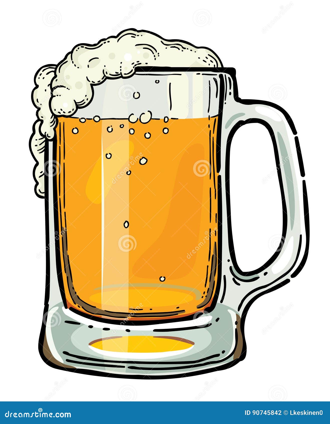 Cartoon Image Of Beer In Glass Stock Vector Illustration Of Hand Beer 90745842