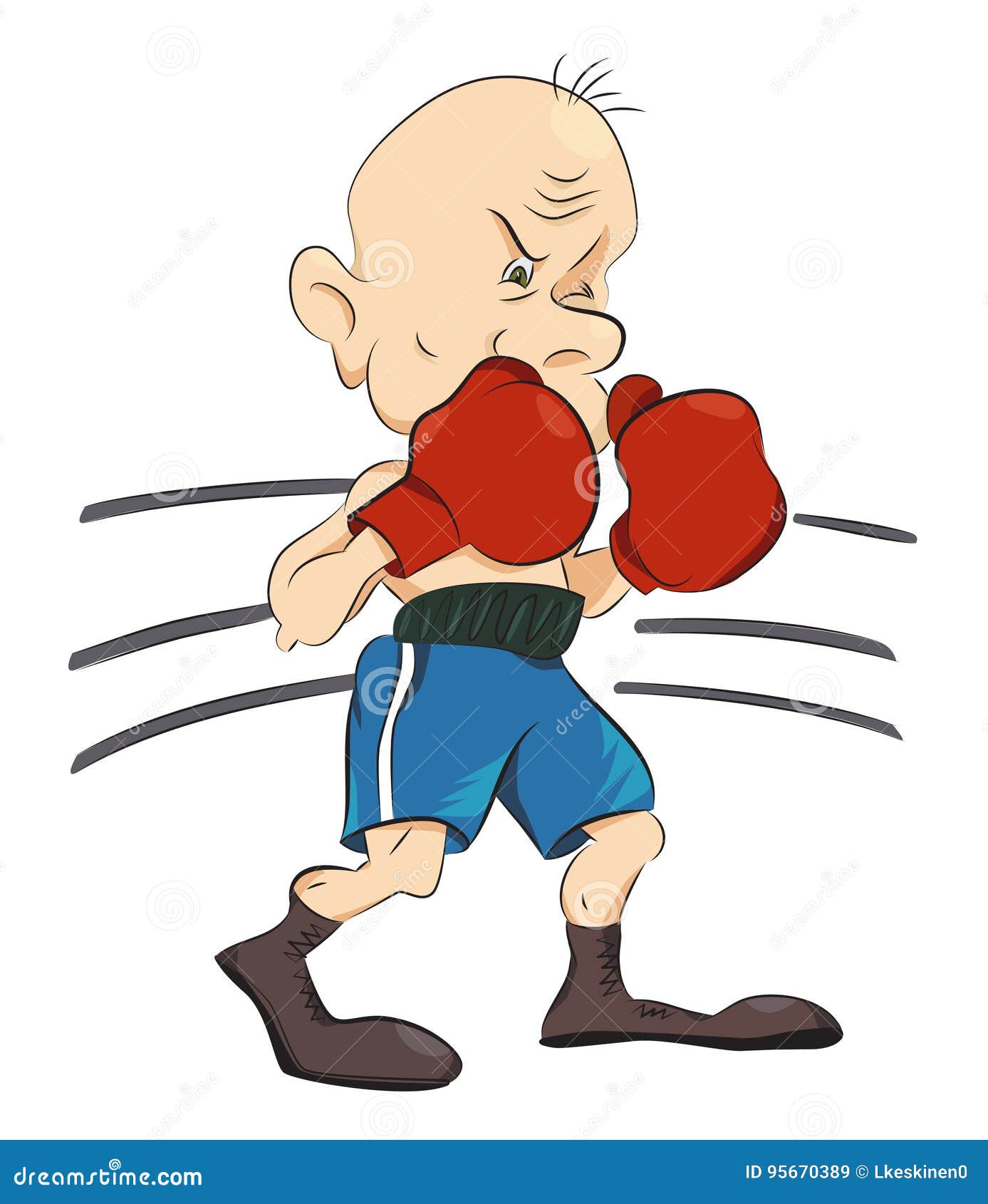 Cartoon image of boxer stock vector. Illustration of boxing - 95670389