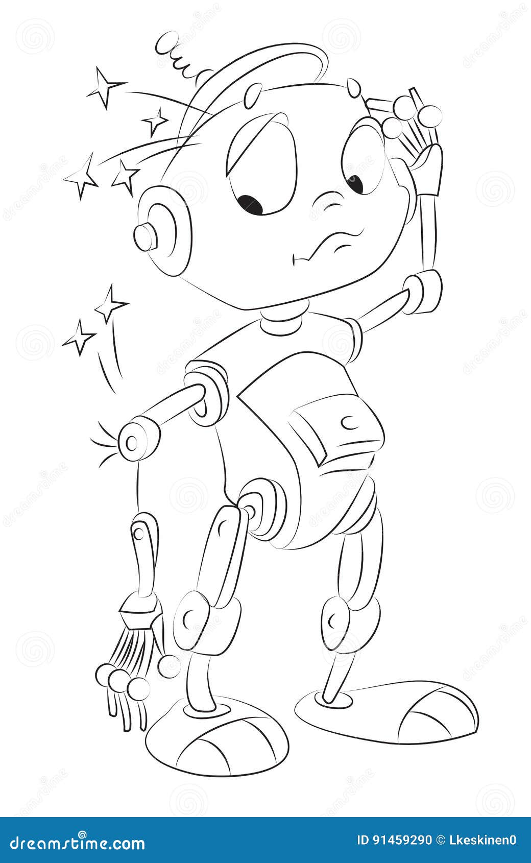 Cartoon Image of Broken Robot Stock Vector - Illustration of robot ...