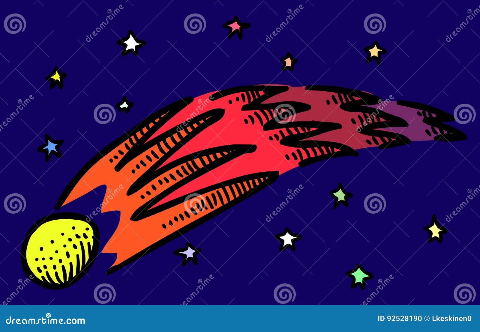 Cartoon image of Comet stock vector. Illustration of meteor - 92528190