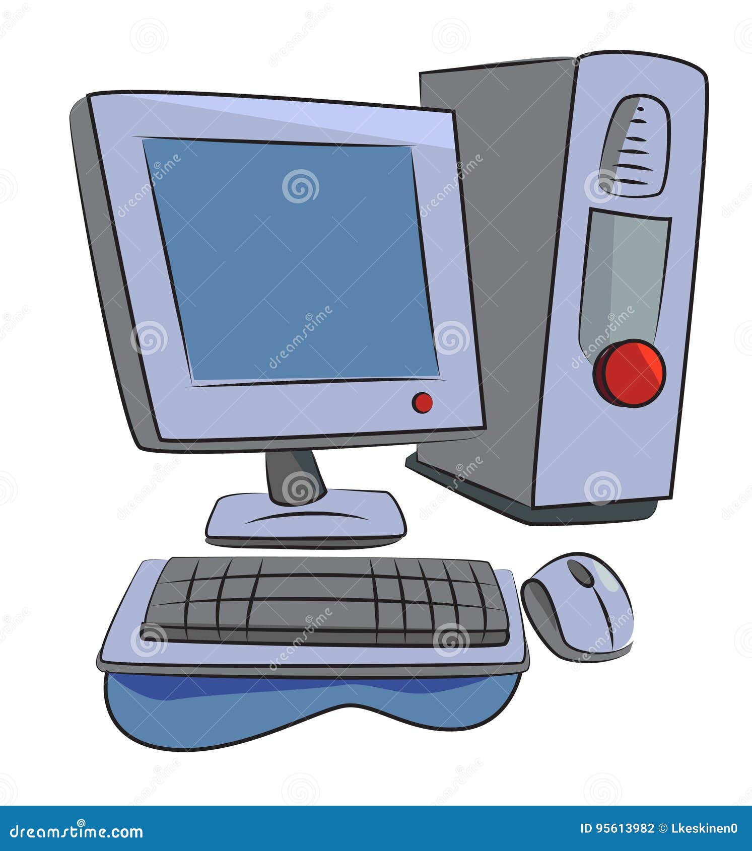 Cartoon Image of Computer Icon. PC Symbol Stock Vector - Illustration ...