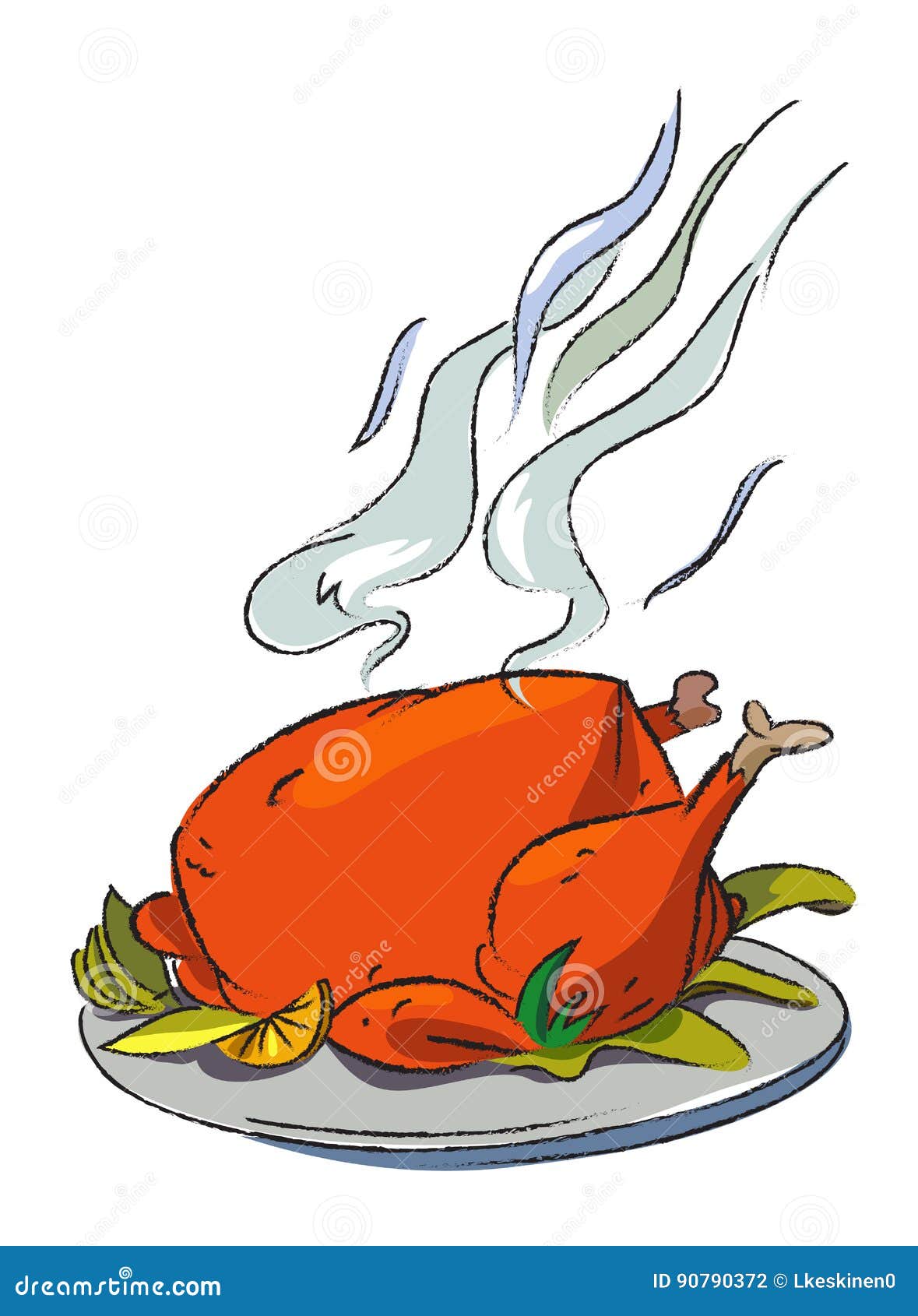 Cartoon Image of Cooked Turkey Stock Vector - Illustration of grunge ...