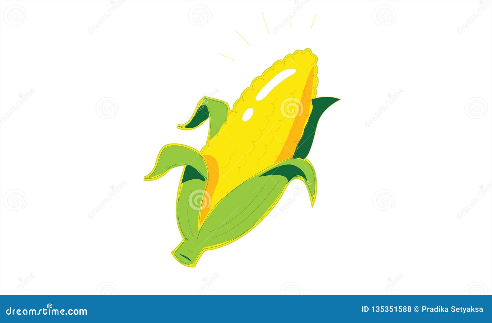 A Cartoon Image of a Corn Stalk Stock Illustration - Illustration of ...