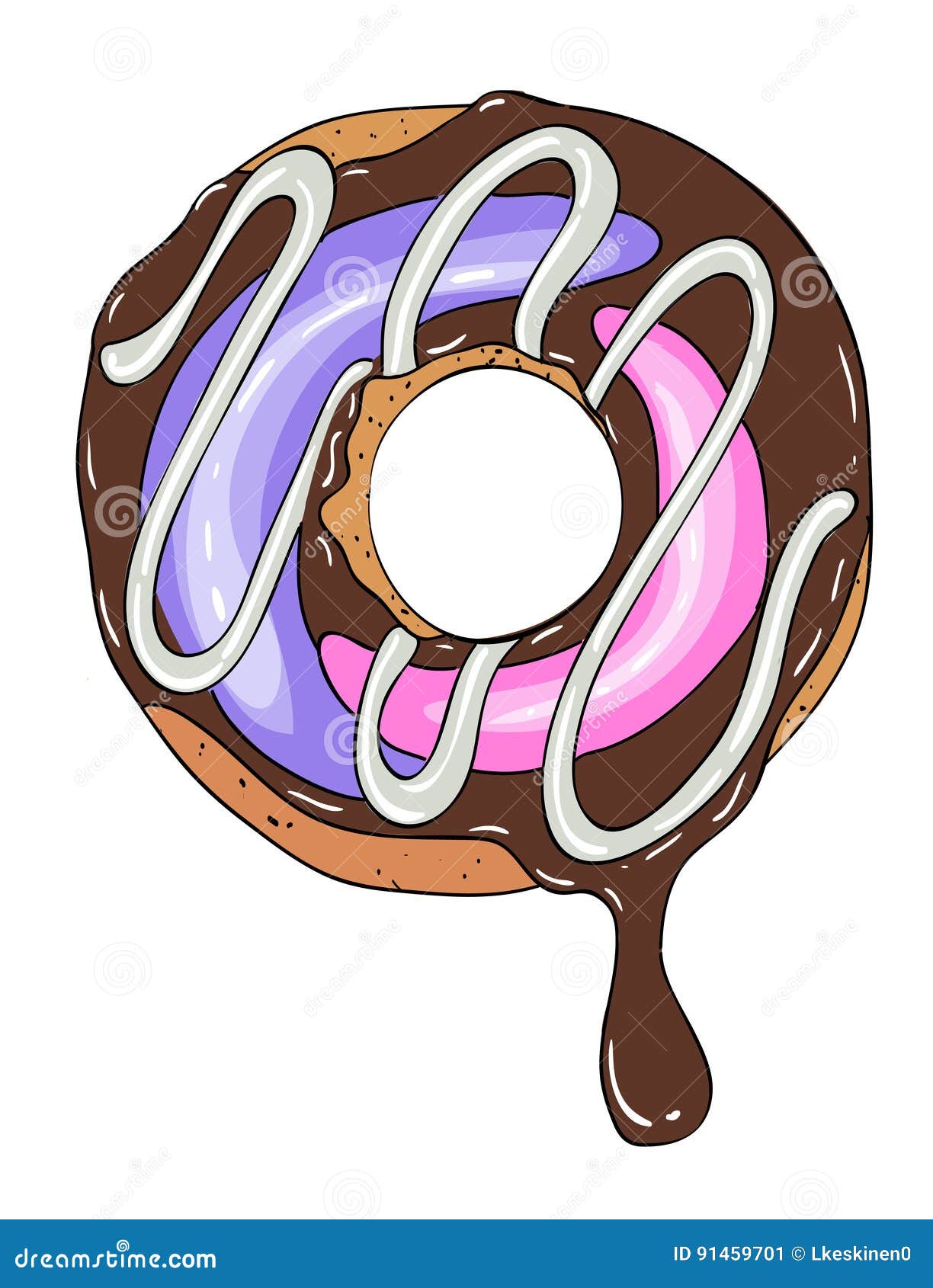 Cartoon image of doughnut stock vector. Illustration of donut - 91459701