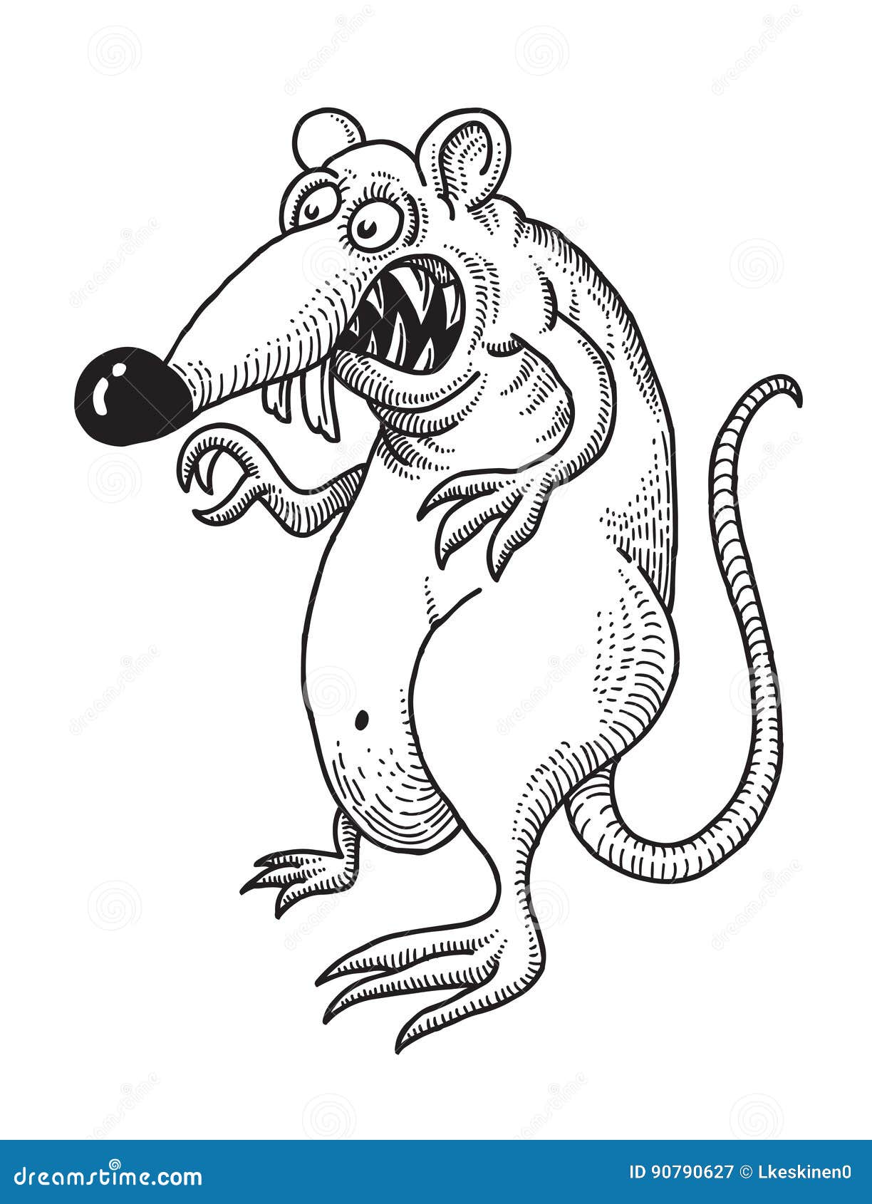 Cartoon image of evil rat stock vector. Illustration of mouse - 90790627