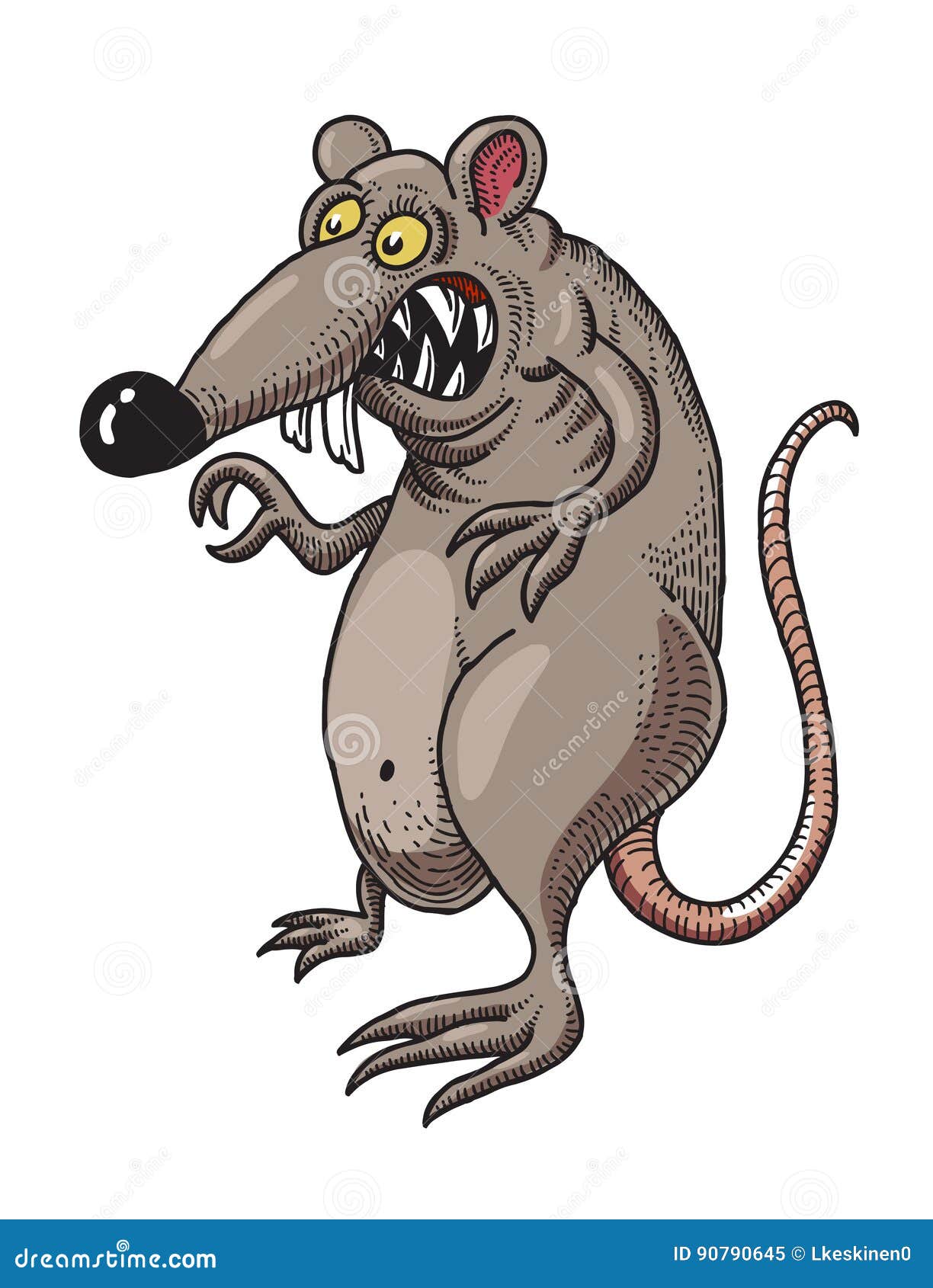 Cartoon image of evil rat stock vector. Illustration of pest - 90790645