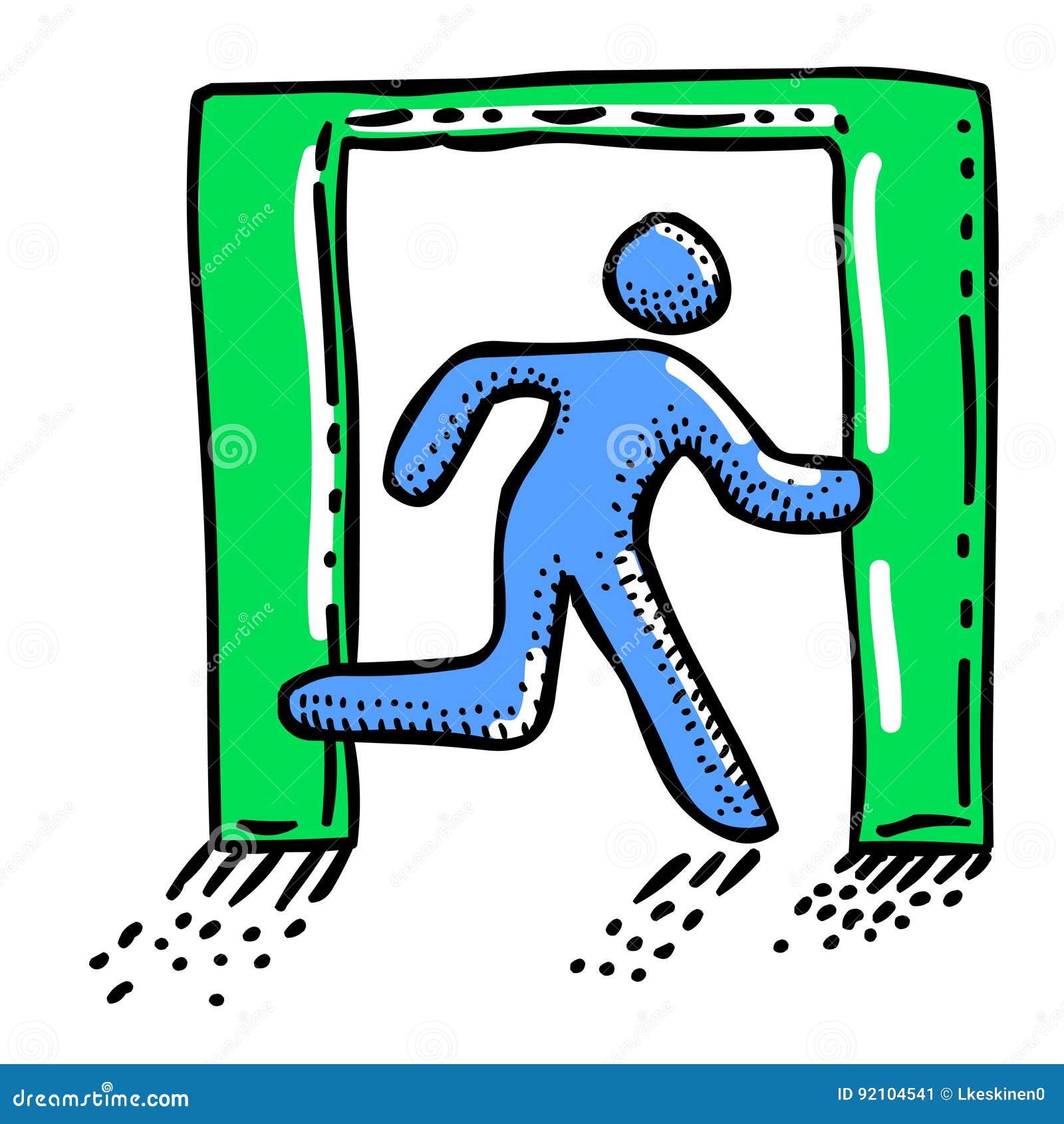 Cartoon Image of Exit Icon. Leave Symbol Stock Vector - Illustration of ...