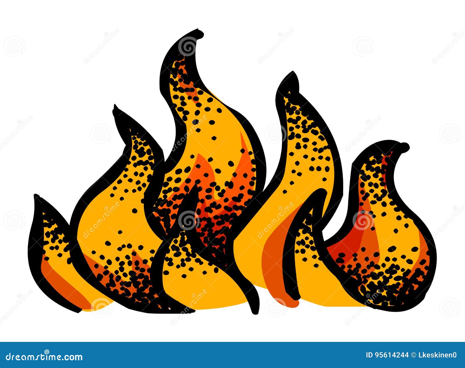 Cartoon image of Fire Icon stock vector. Illustration of cool - 95614244