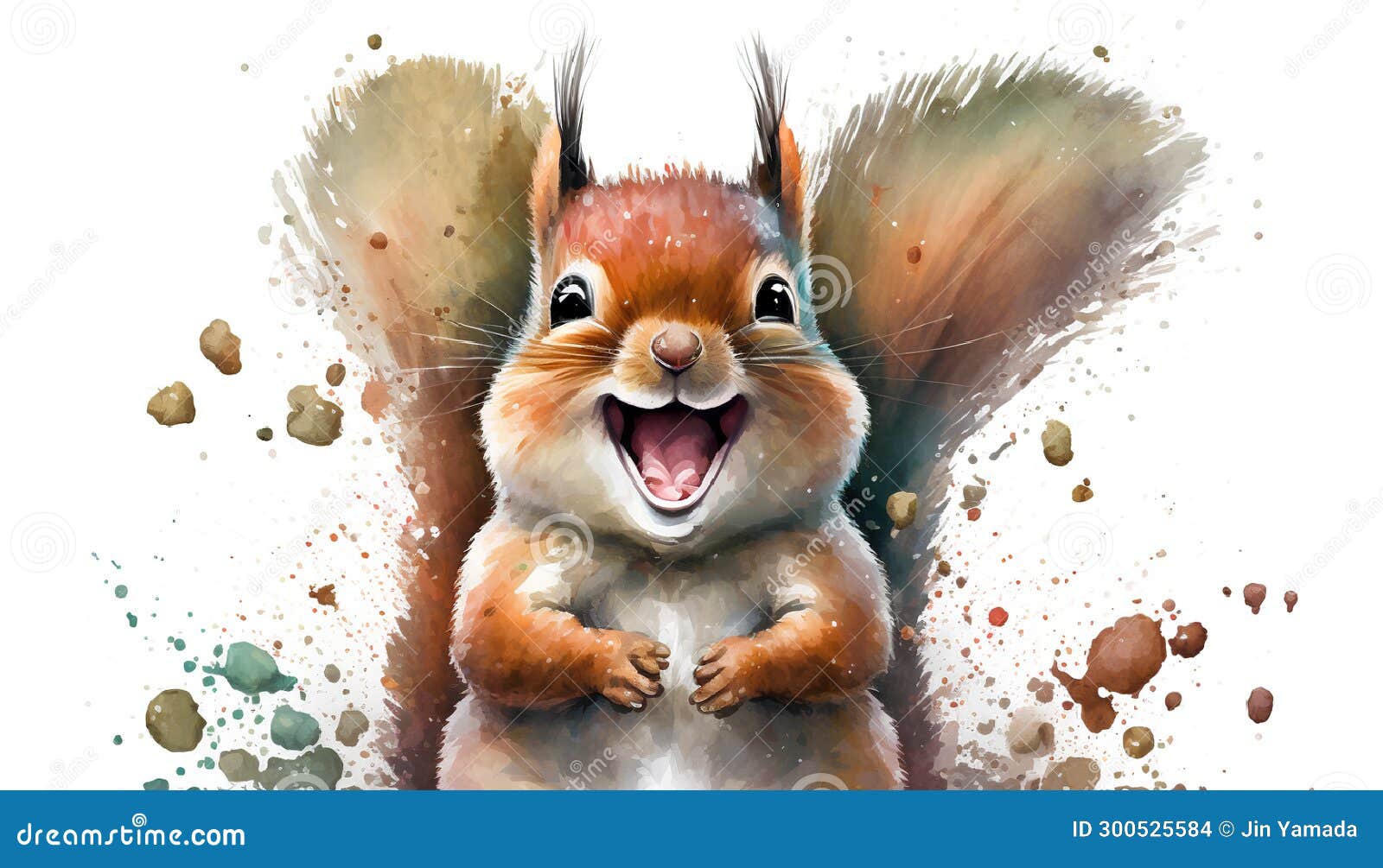 Cartoon Image of Funny Squirrel. Illustration on White Background Stock ...
