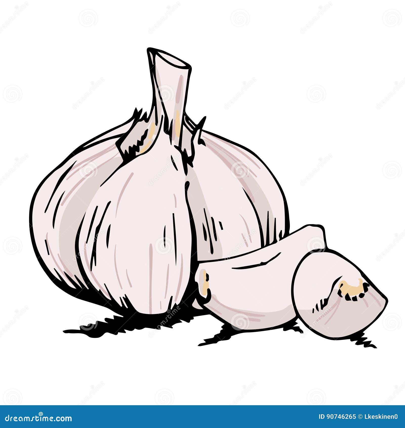 Cartoon image of garlic stock vector. Illustration of vegetables - 90746265