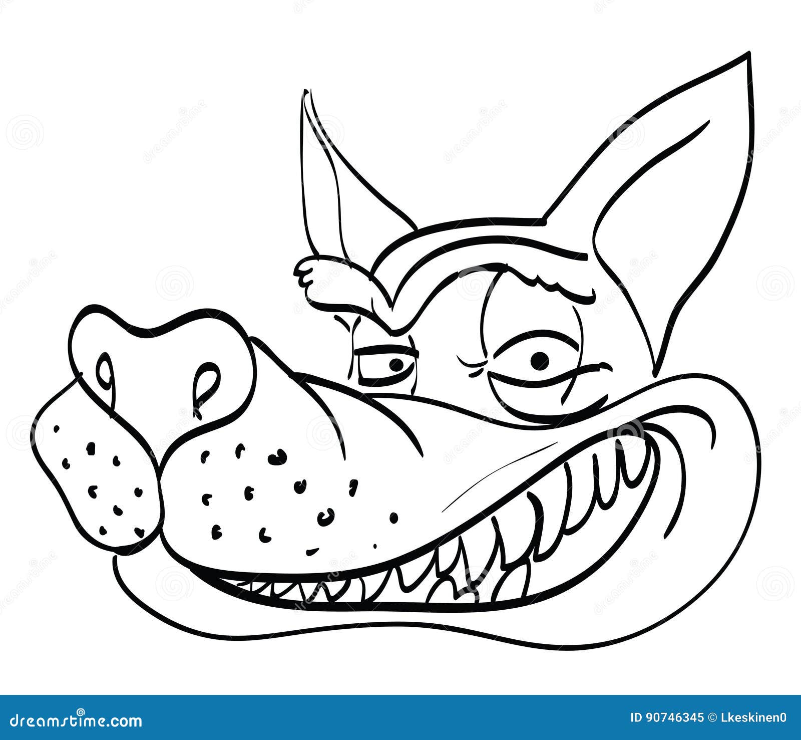Cartoon Image of Grinning Wolf Face Stock Vector - Illustration of ...
