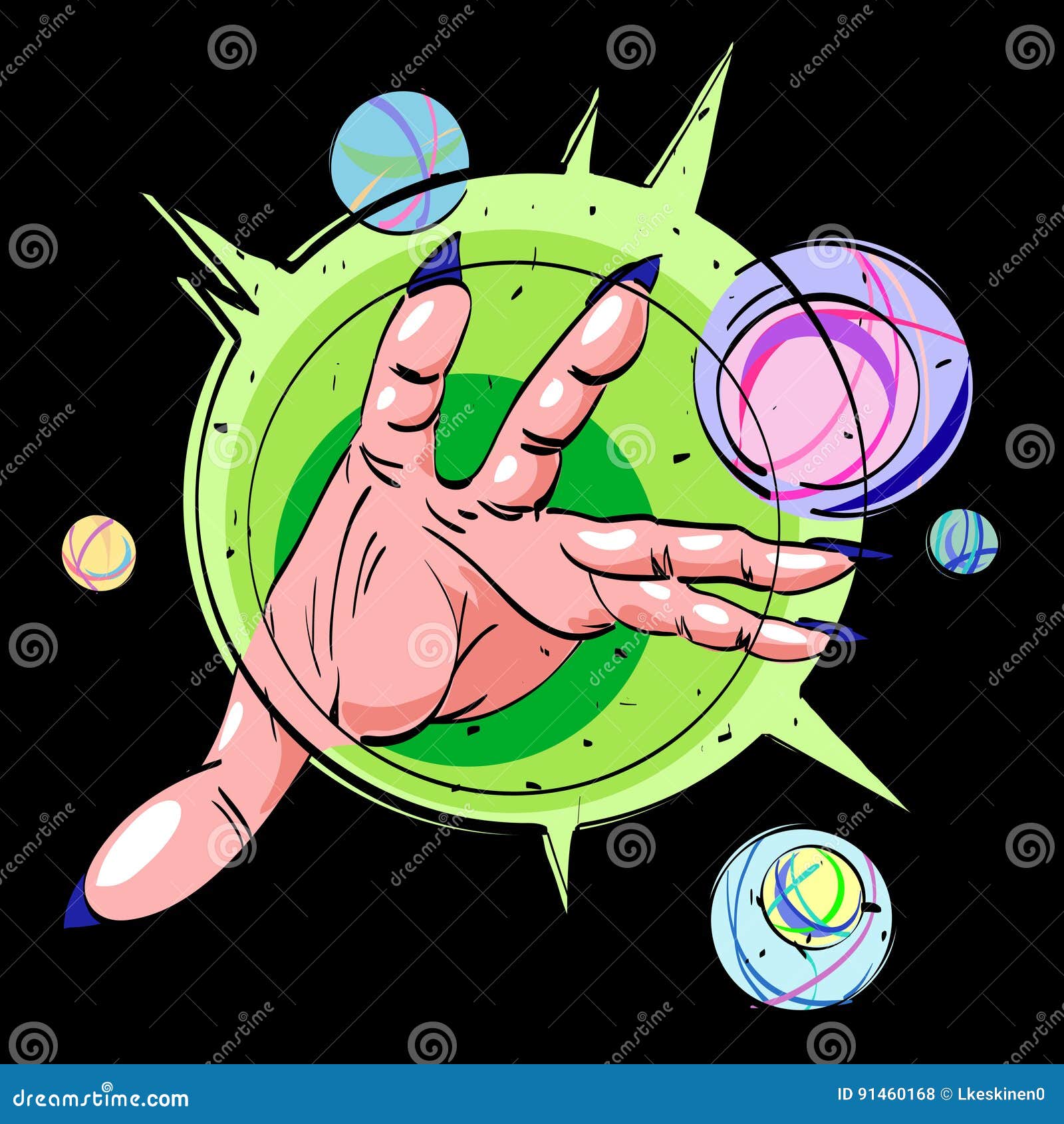 Cartoon Image of Hand Casting Spell Stock Vector - Illustration of ...