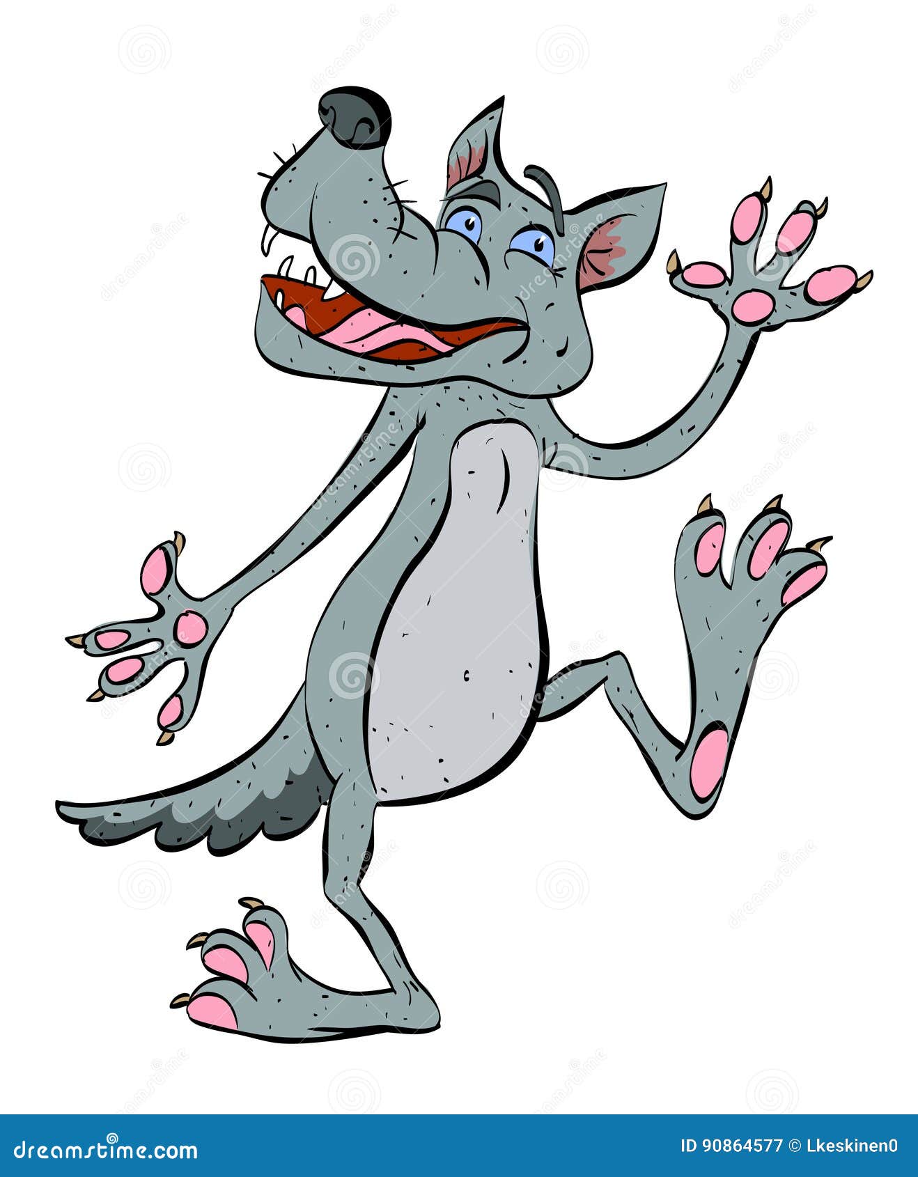 Happy Wolf. Colored Seamless Pattern With Cute Cartoon Character ...