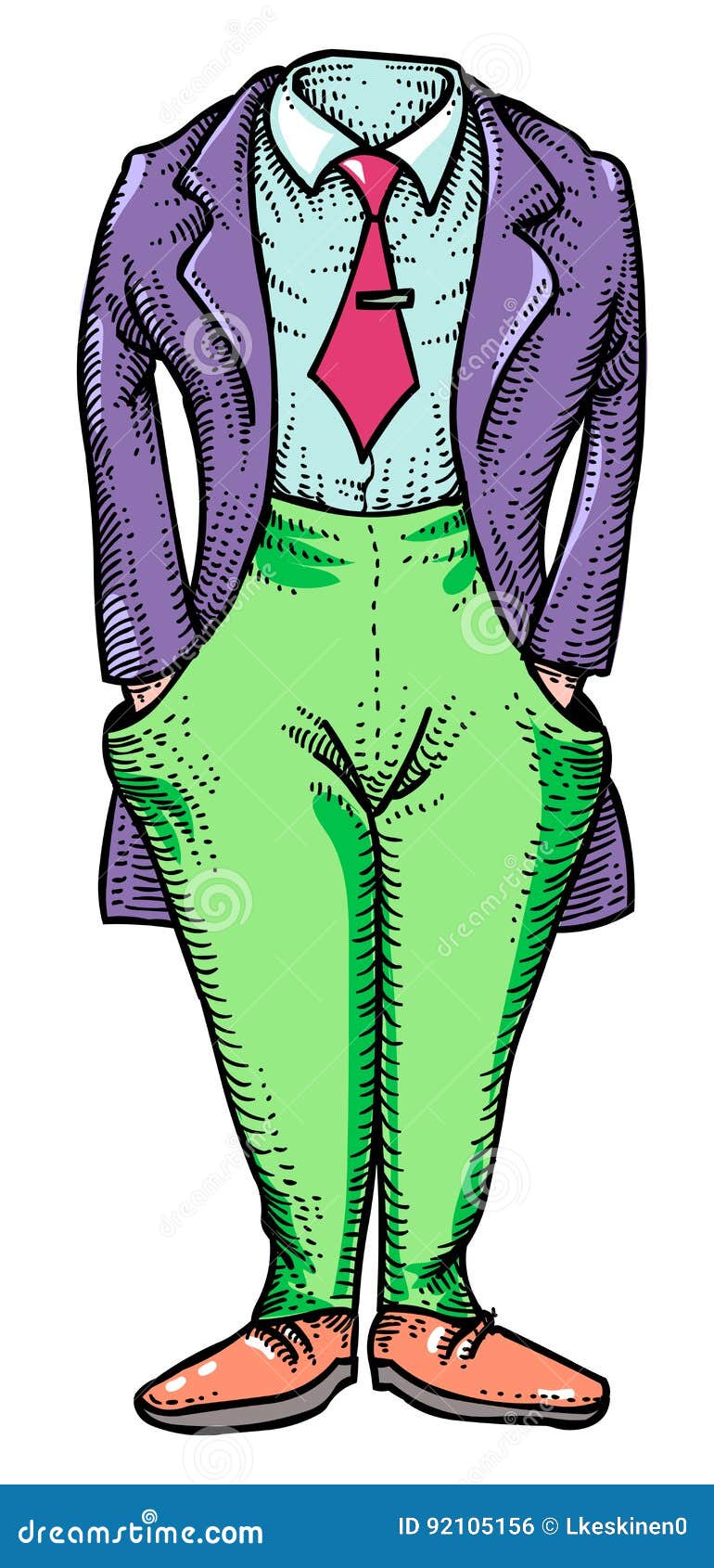 Cartoon Image of Headless Man Stock Vector - Illustration of funny ...