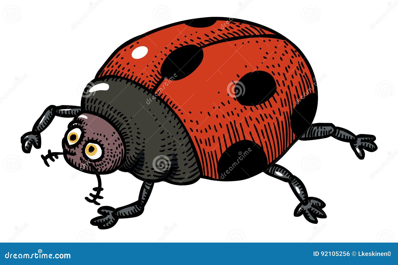 Cartoon image of ladybug stock vector. Illustration of effect - 92105256