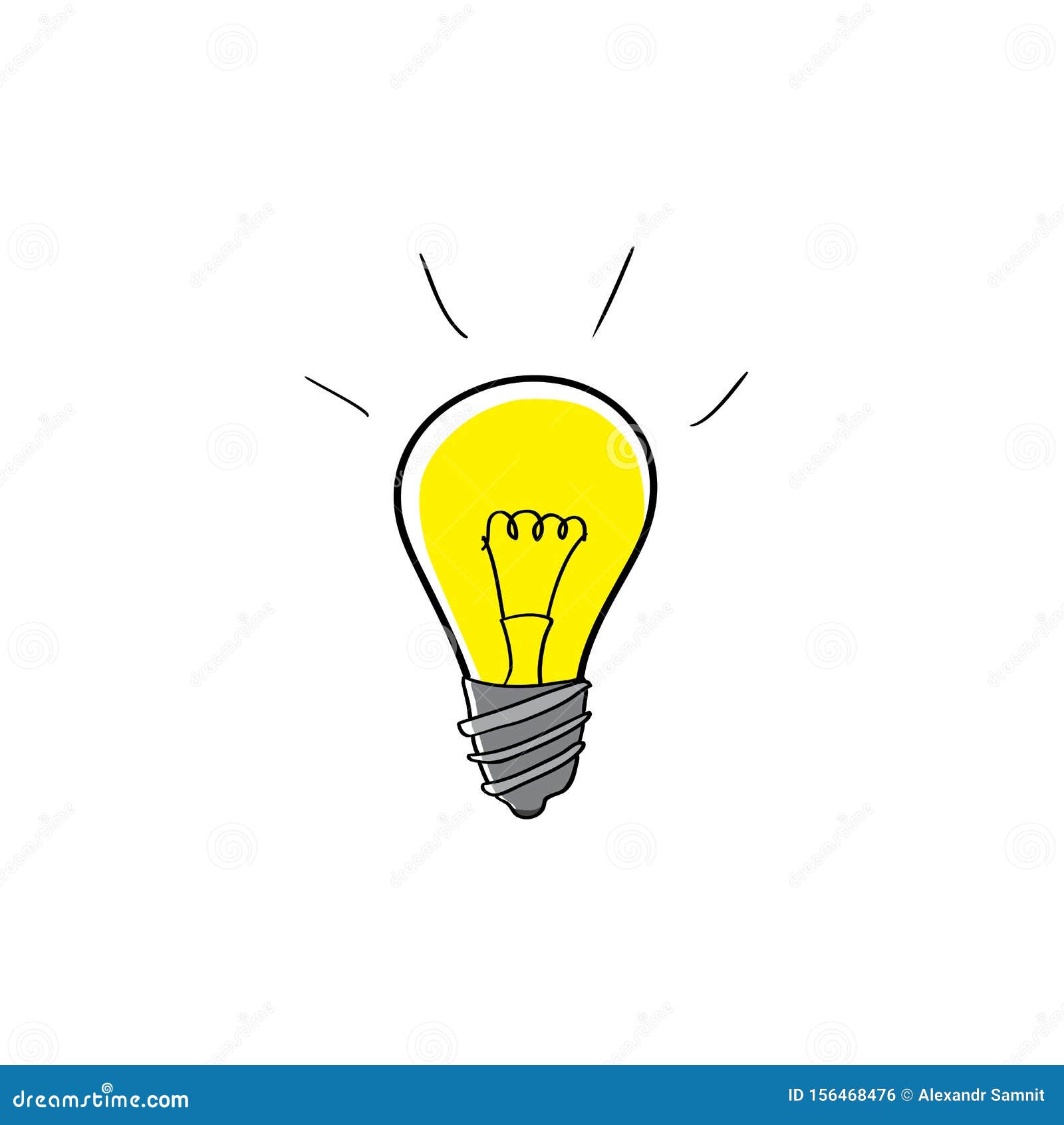 Cartoon Image of a Light Bulb Stock Vector - Illustration of flat ...