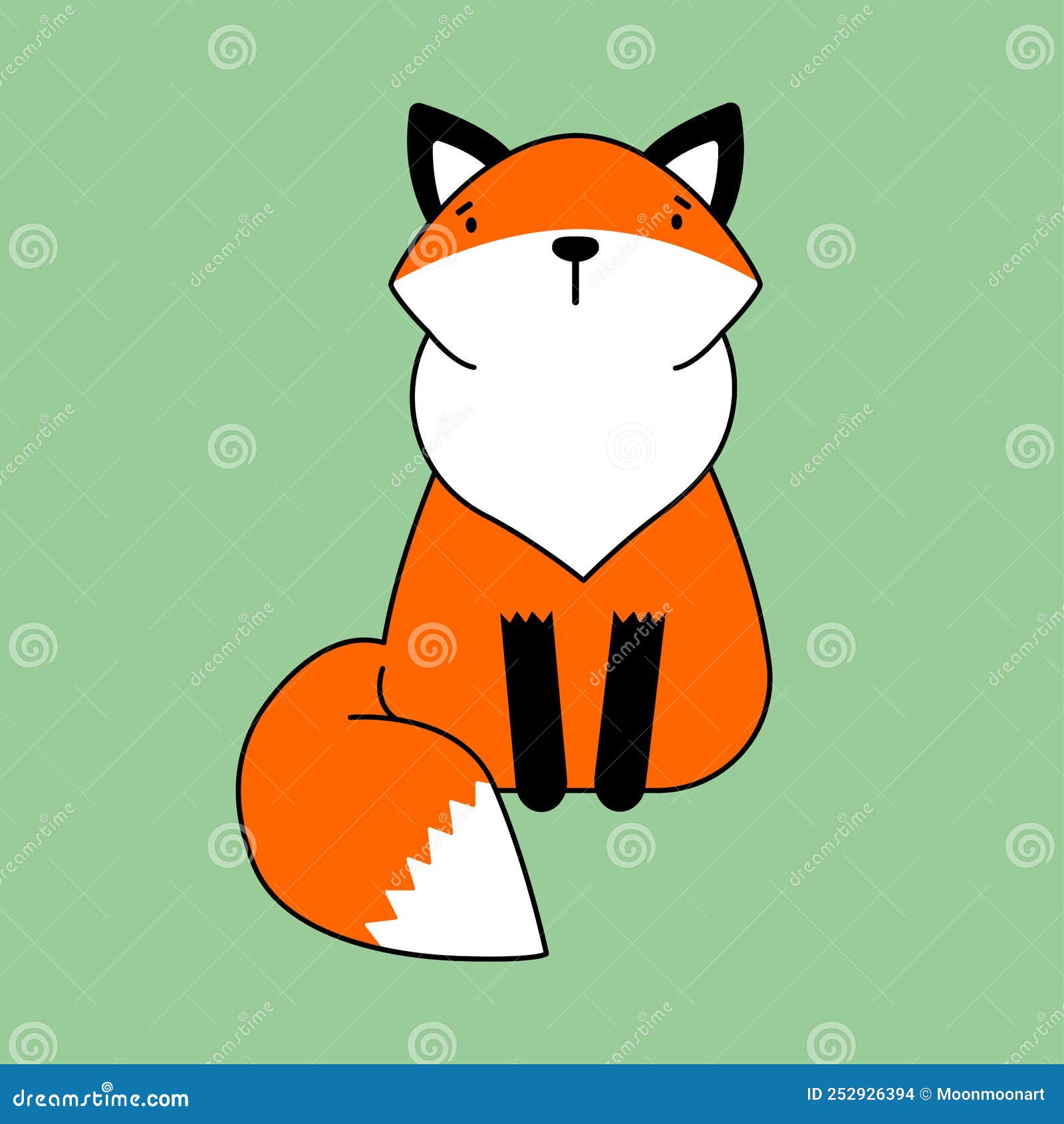 Cartoon Image of a Red Fox. Vector Illustration. Stock Vector ...