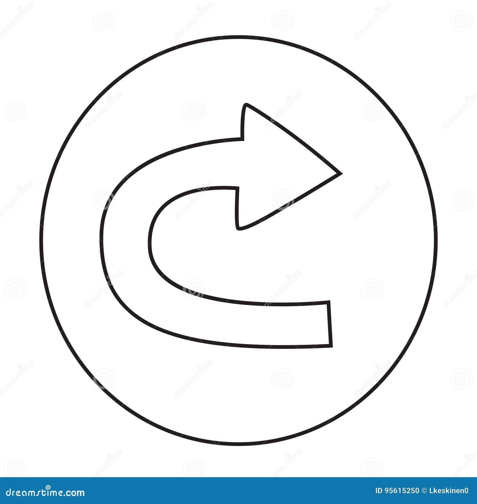 Cartoon Image of Repeat Icon Stock Vector - Illustration of black, play ...