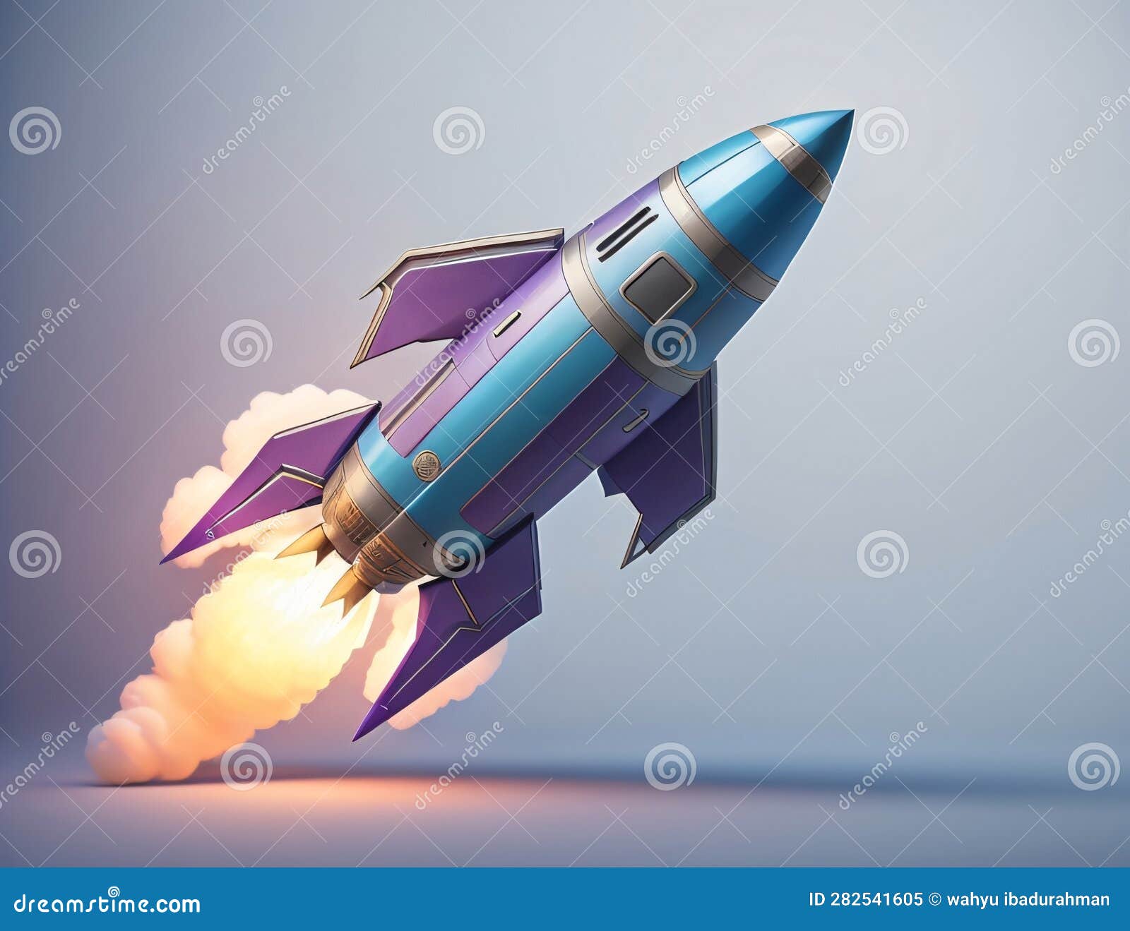 Cartoon Image of a Rocket Taking Off Stock Illustration - Illustration ...