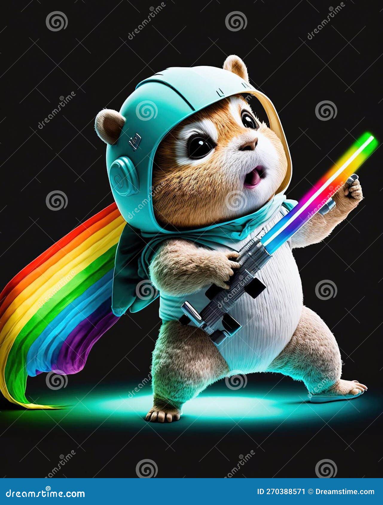 A Cartoon Image of a Squirrel with a Sword in His Hand. Stock ...