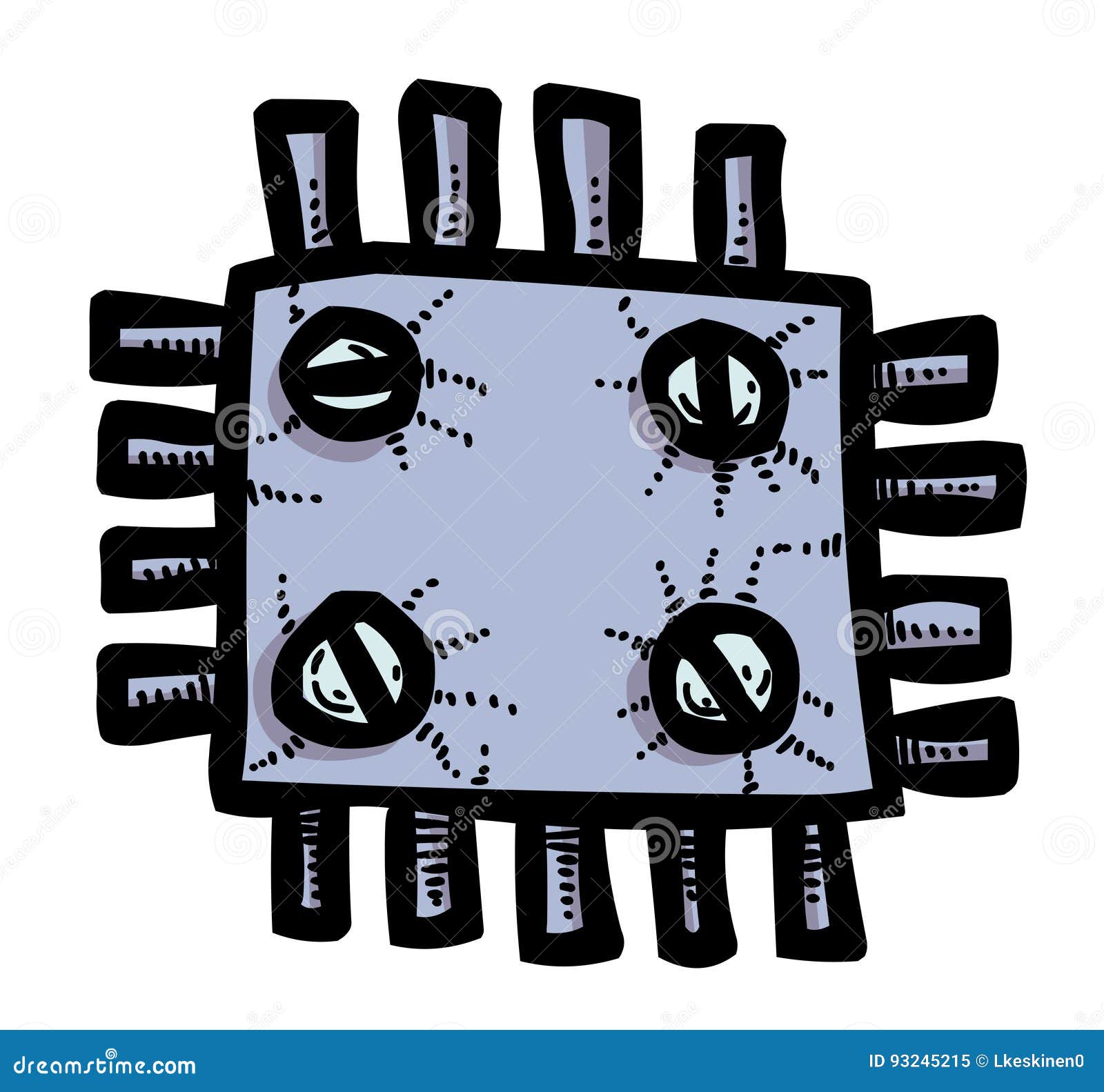 Cartoon Image of Technology Icon. Microchip Symbol Stock Vector ...