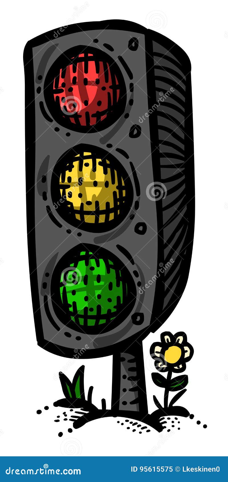 Cartoon Image of Traffic Light Stock Vector - Illustration of electric ...