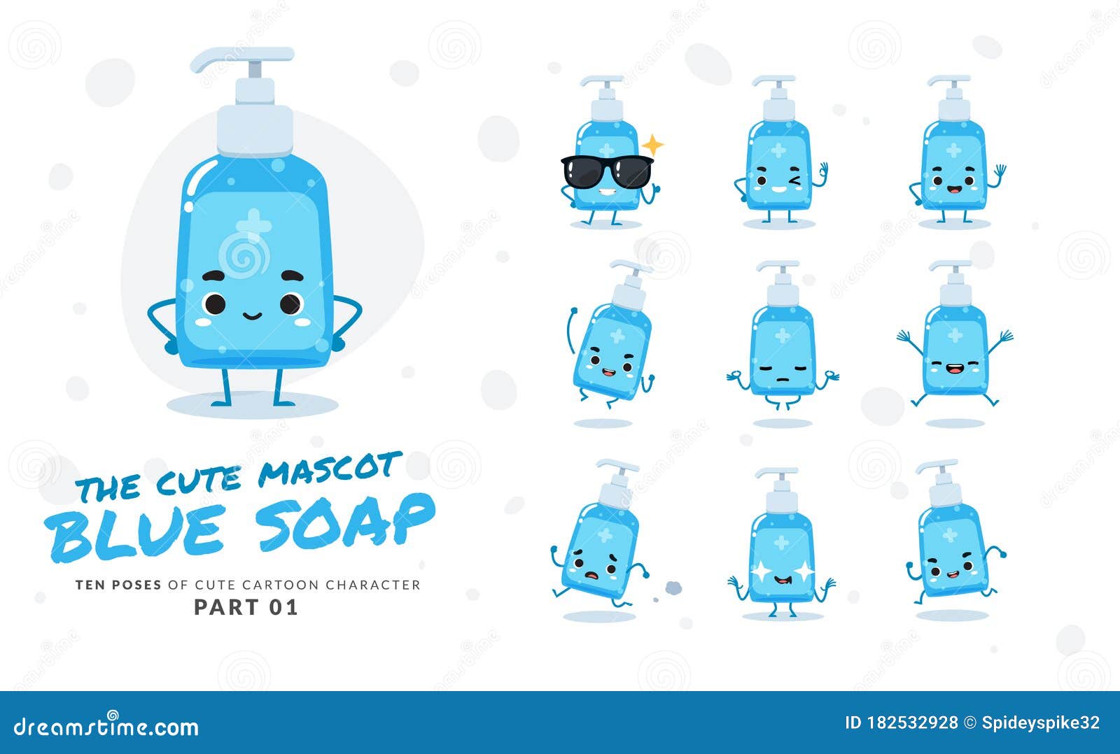 Cartoon Images of Blue Soap. First Set Stock Vector - Illustration of ...