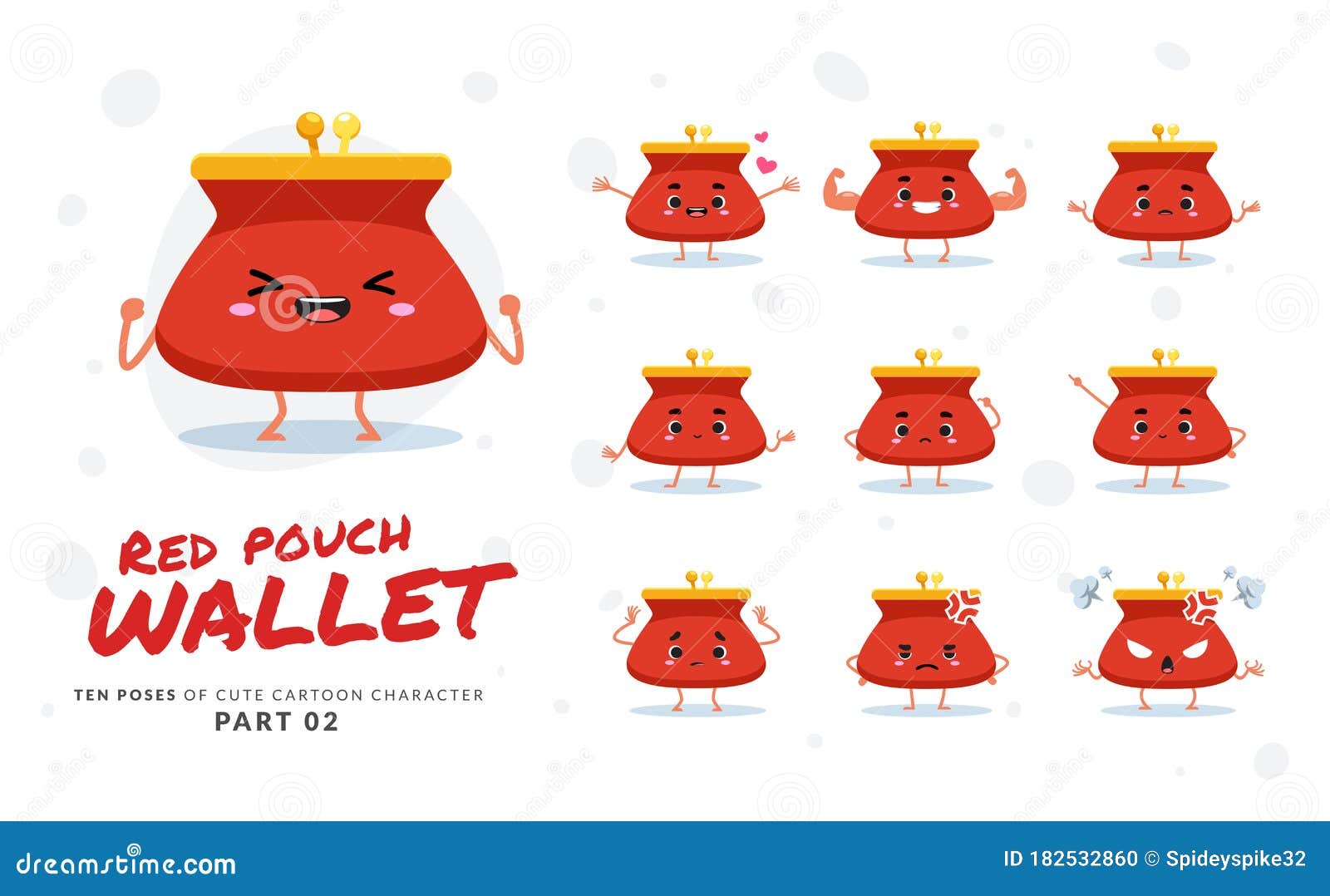 Cartoon Images of Red Wallet. Second Set Stock Vector - Illustration of ...