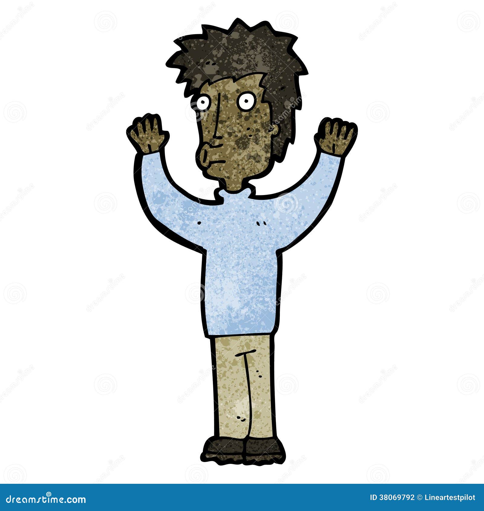 Cartoon impressed man stock vector. Illustration of surrender - 38069792