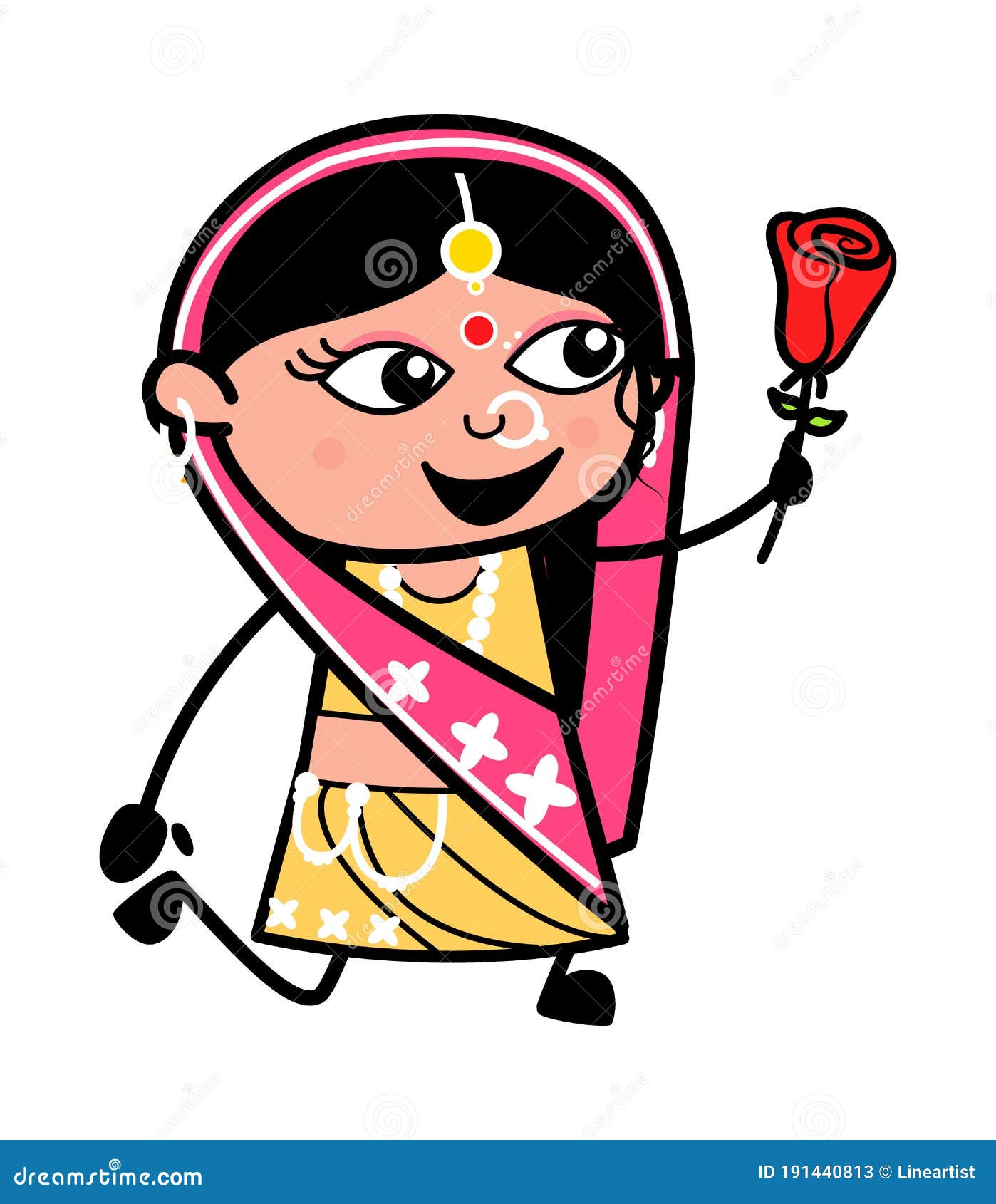 Cartoon Indian Woman Proposing Stock Illustration - Illustration of ...