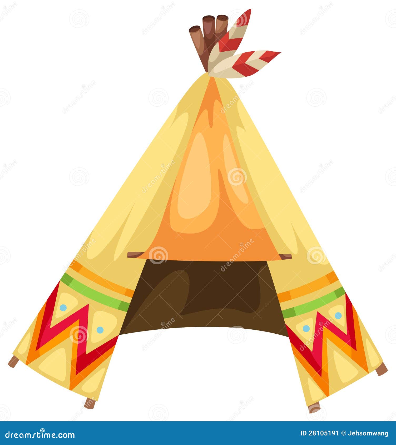 Cartoon indians tepee stock vector. Illustration of lakota - 28105191