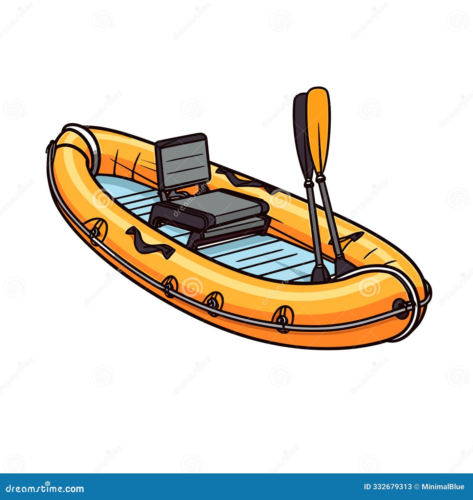 Cartoon Inflatable Raft With Oars Illustration | CartoonDealer.com ...
