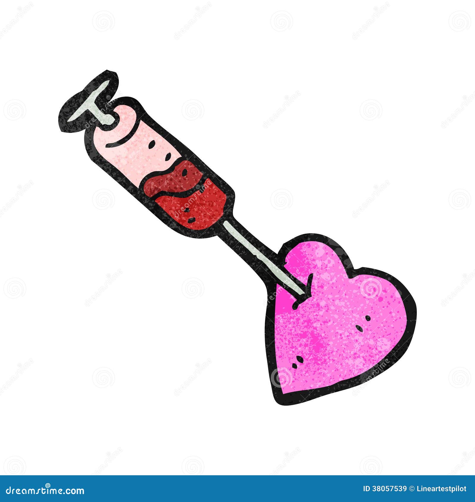 Cartoon injected heart stock vector. Illustration of grunge - 38057539