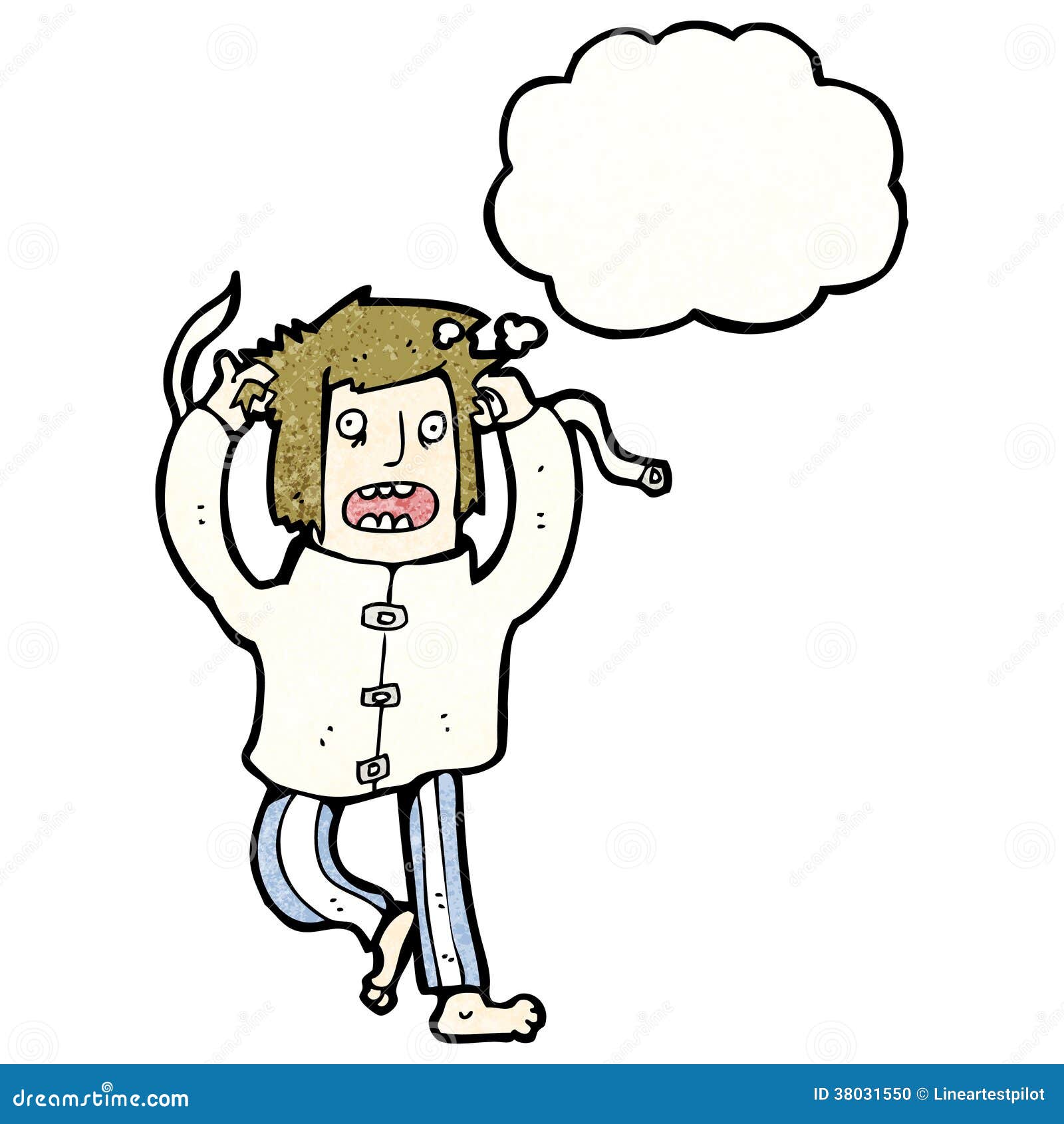 Cartoon Of Insane Man Or Maniac Killer Walking With Big Knife ...