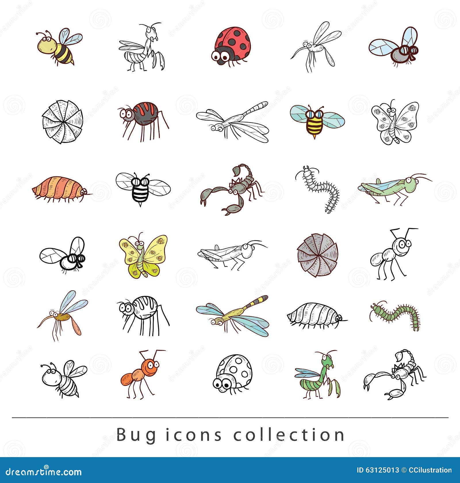 Cartoon Insect Bug Icon, Vector Illustration. Stock Vector ...