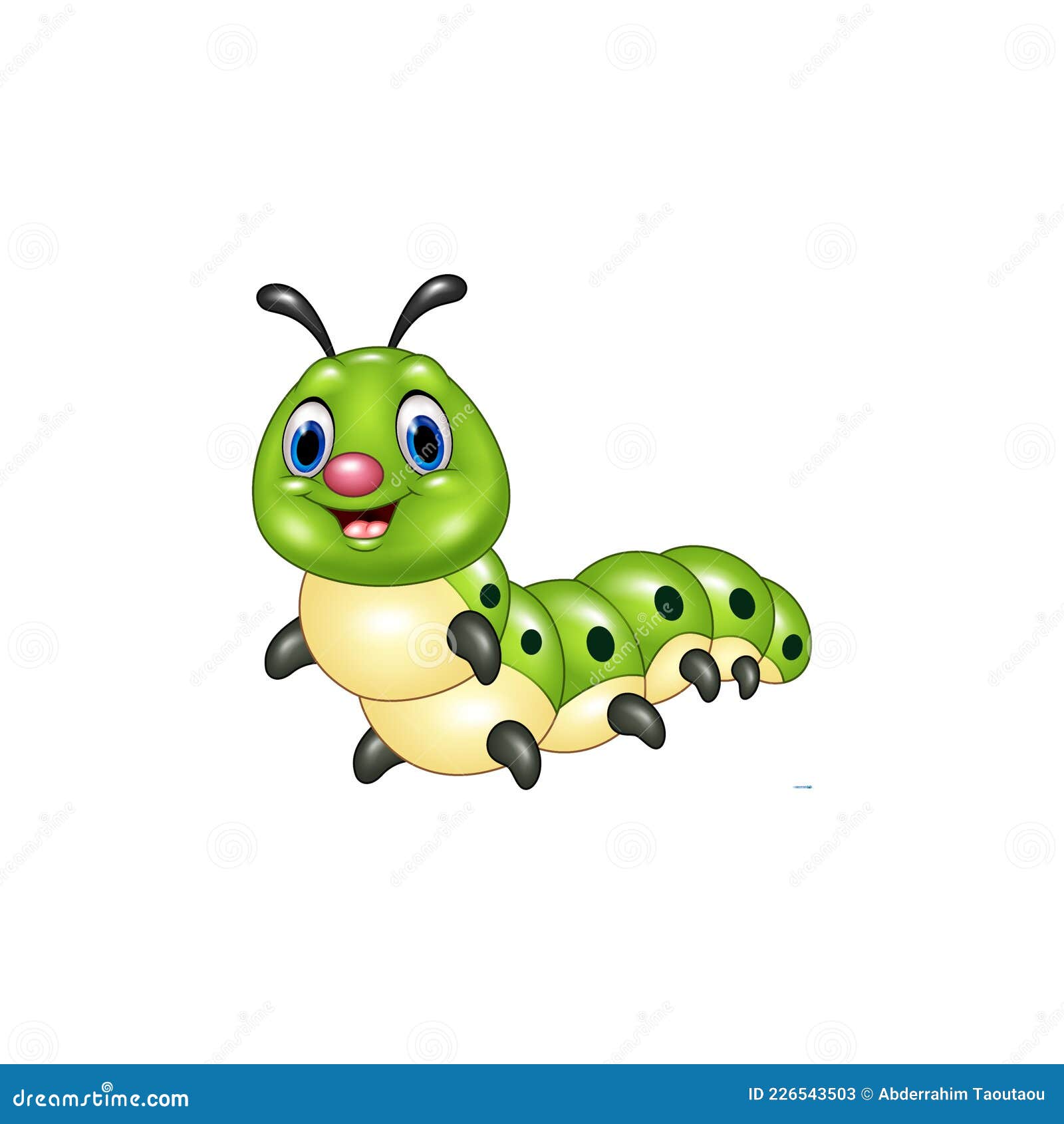 Cartoon Insect Caterpillar White Background Stock Illustration ...