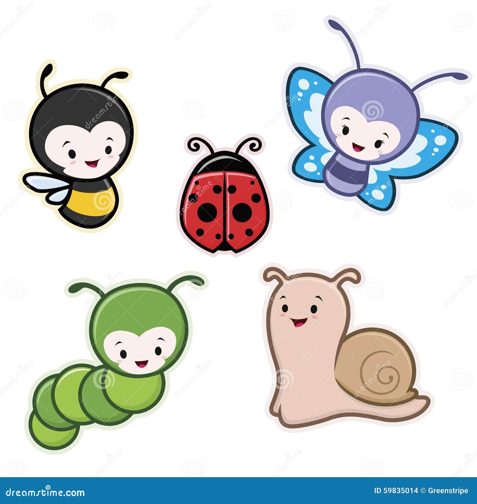 Cartoon Insects stock vector. Illustration of smiling - 59835014