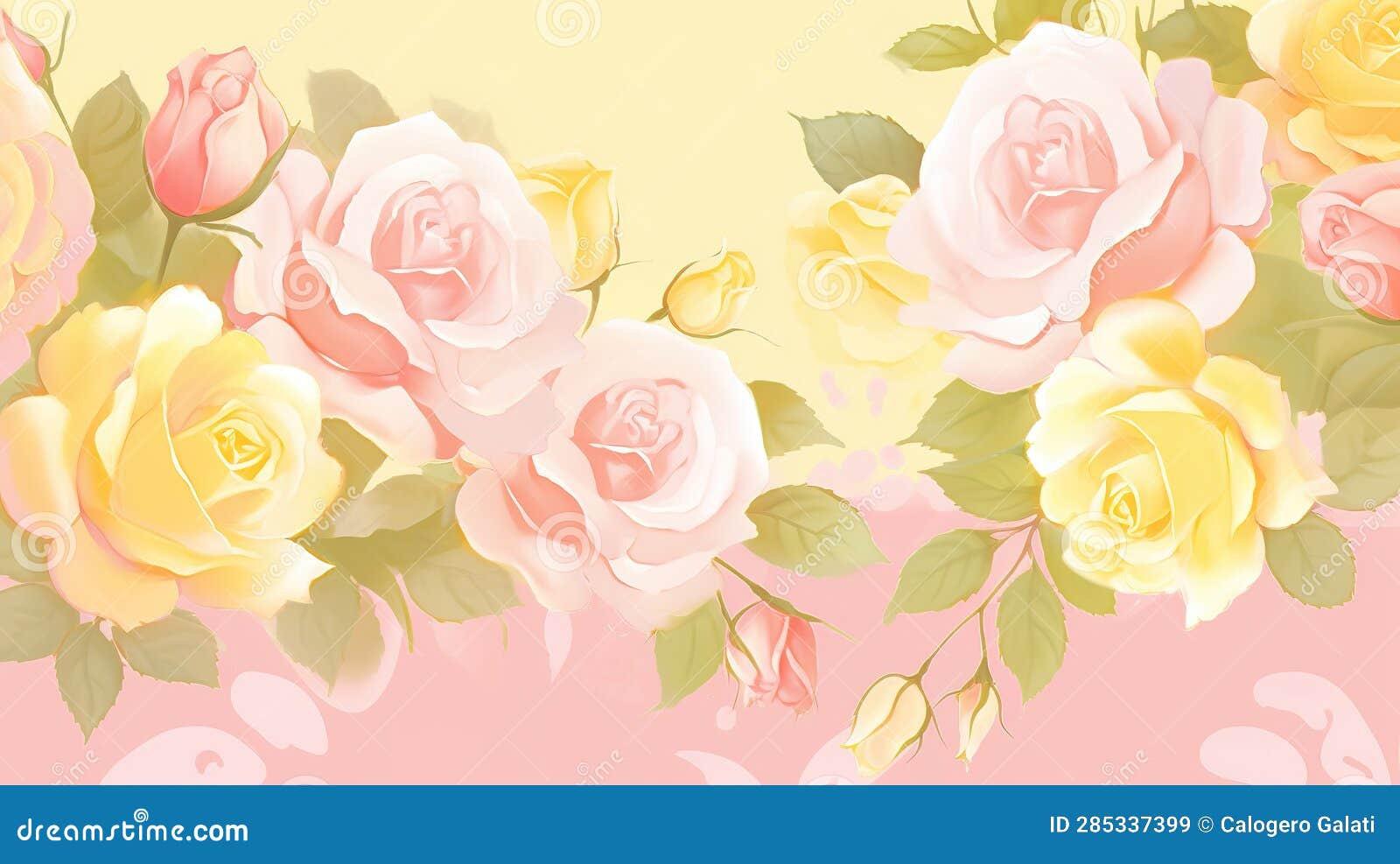 Cartoon Inspired Roses Gift Card, Ai Generated Image Stock Illustration ...