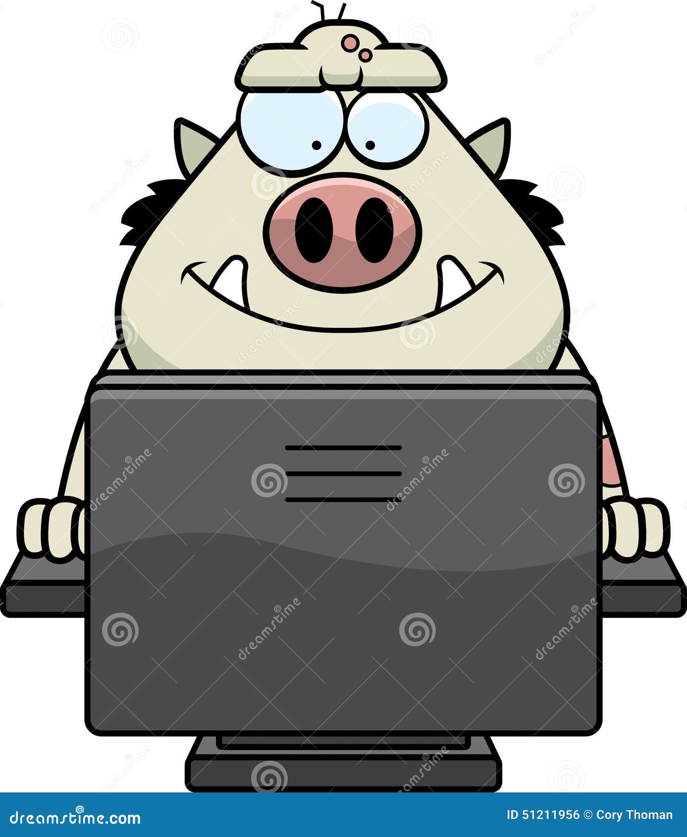 Cartoon Internet Troll stock vector. Illustration of internet - 51211956