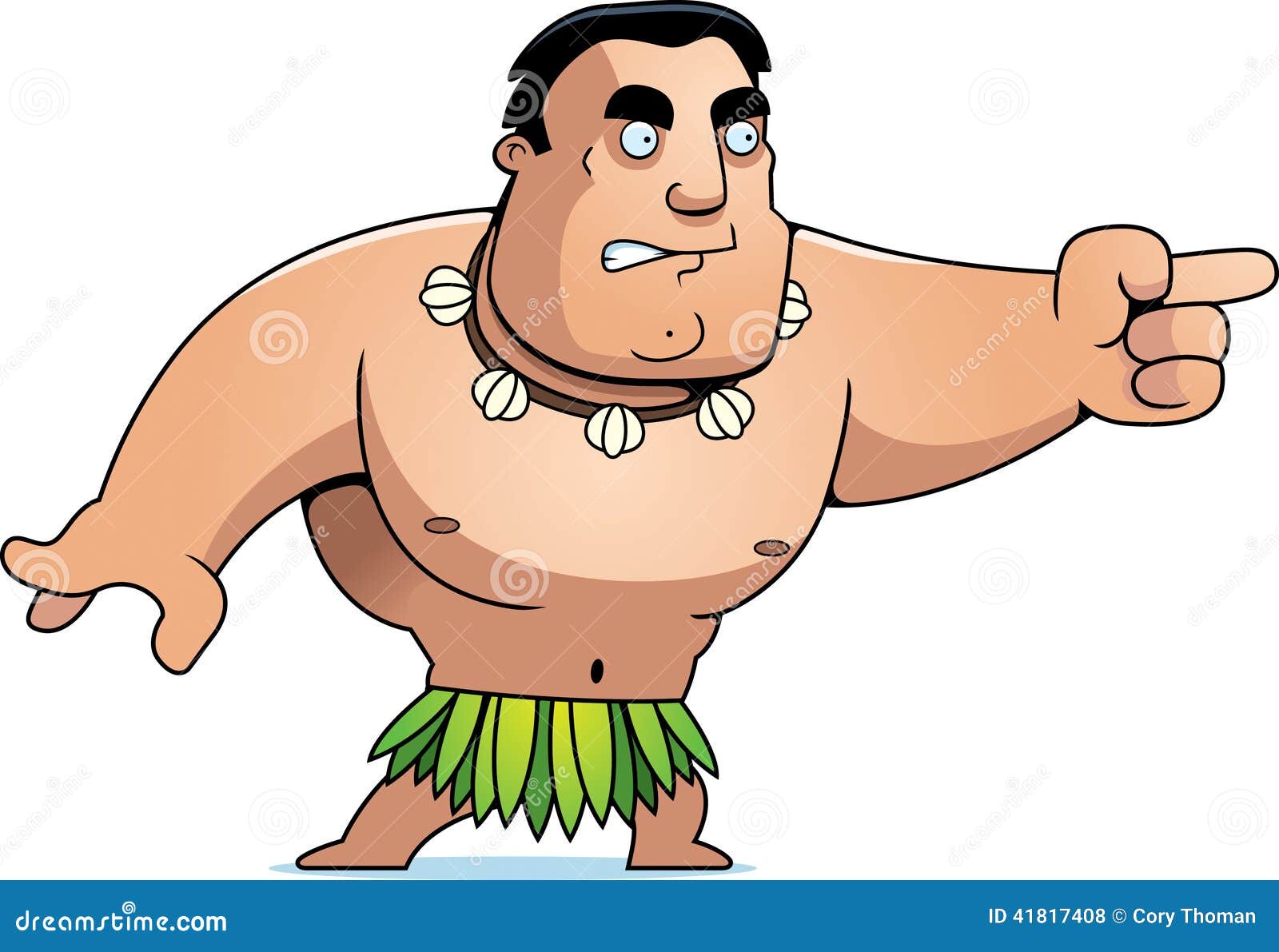 Cartoon Islander Angry stock vector. Illustration of pointing - 41817408